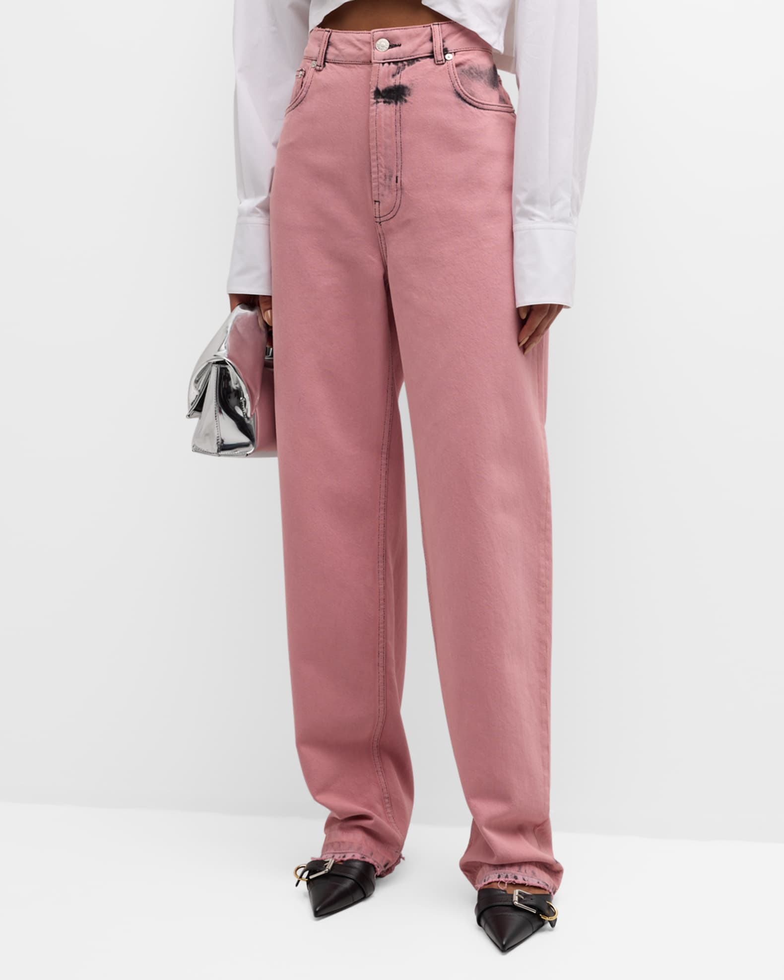 Moschino Jeans Overdyed High-Rise Boyfriend Jeans | Neiman Marcus