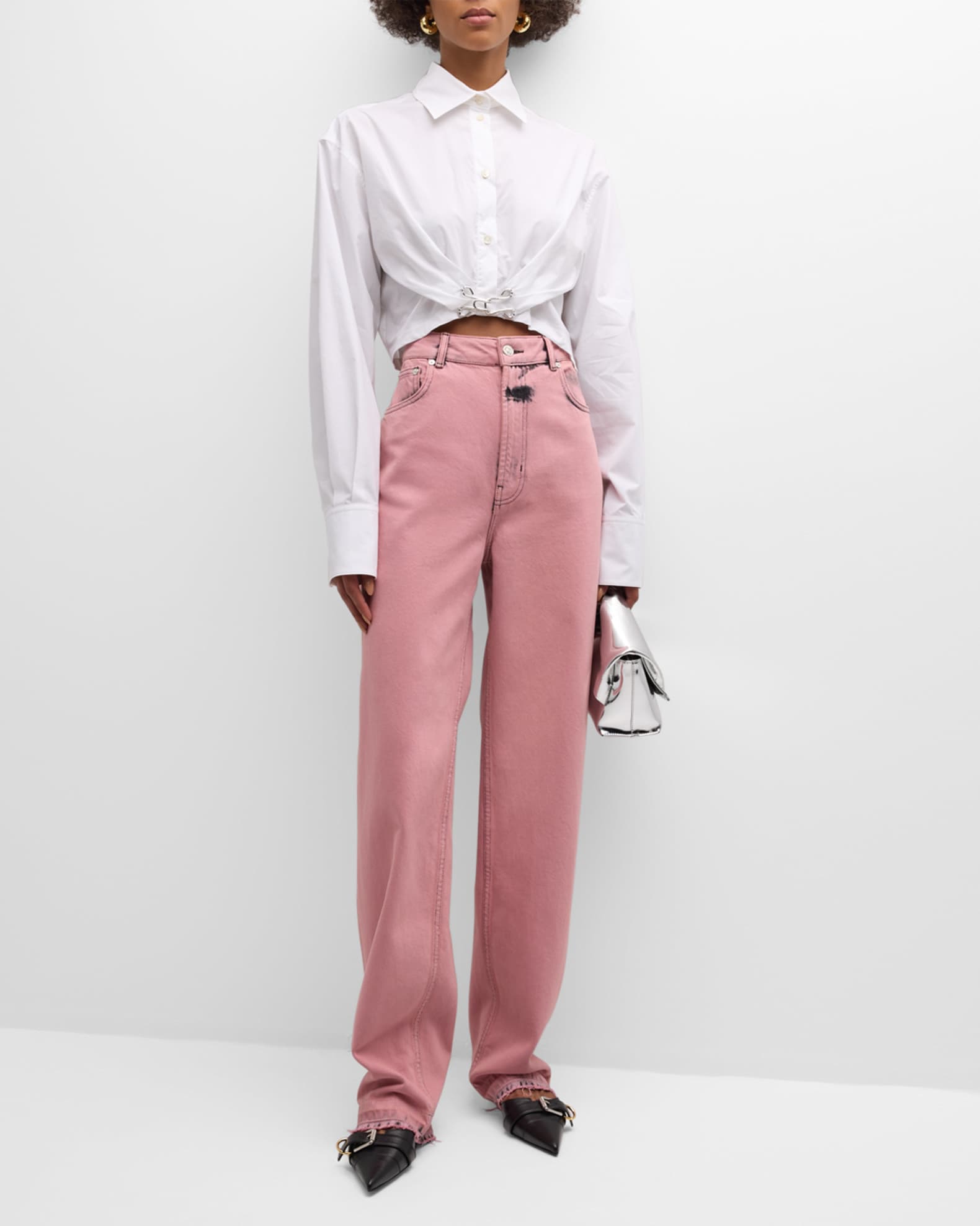 Moschino Jeans Overdyed High-Rise Boyfriend Jeans | Neiman Marcus