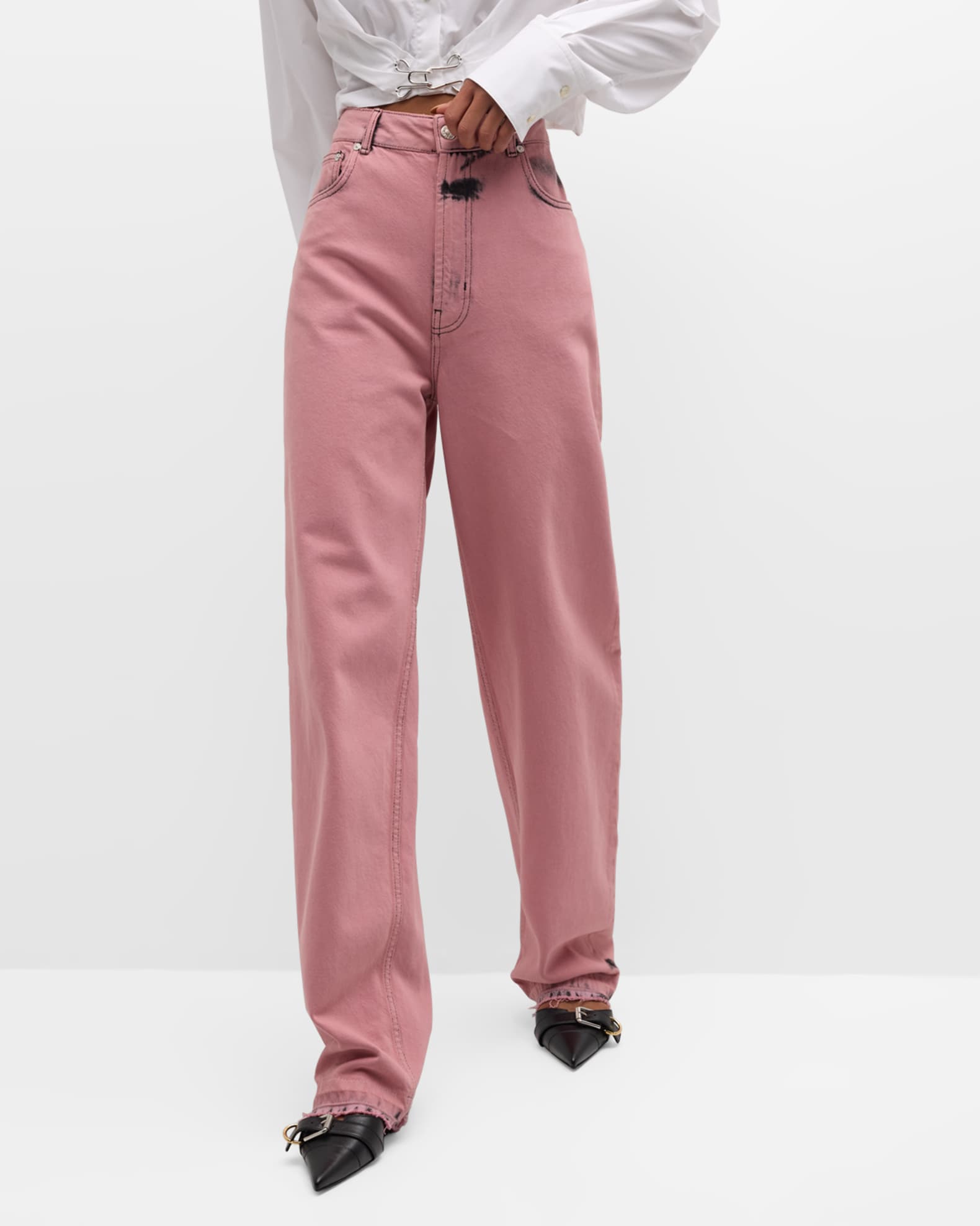 Moschino Jeans Overdyed High-Rise Boyfriend Jeans | Neiman Marcus