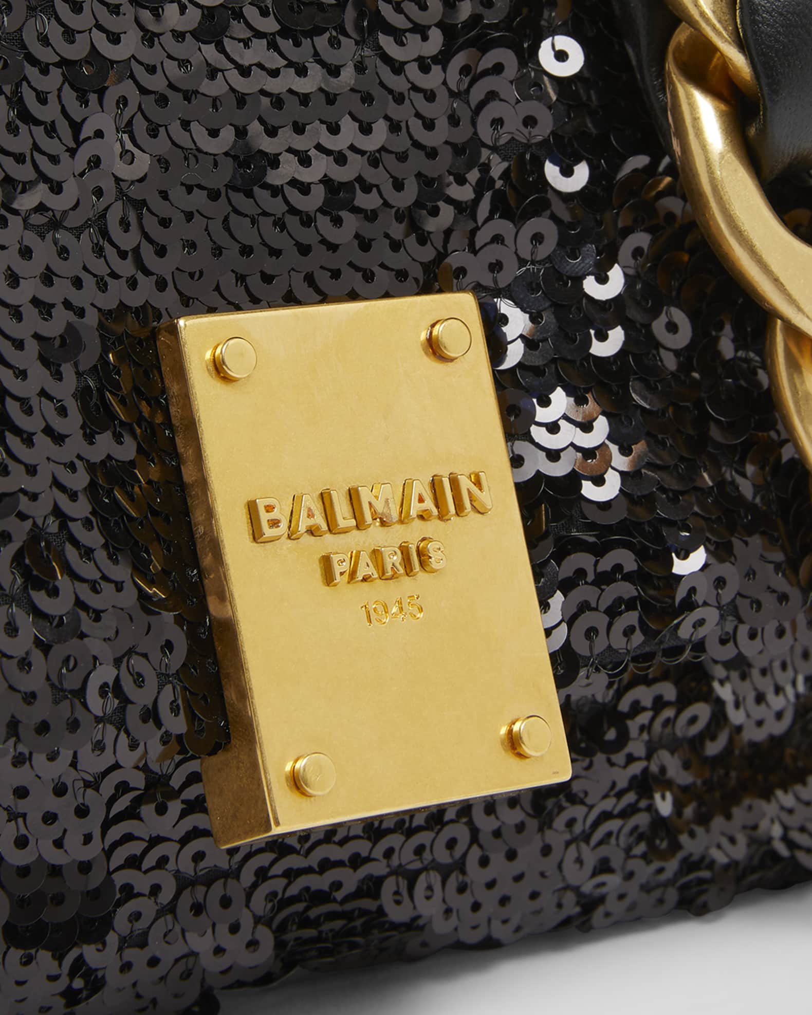 Balmain 1945 Mini Shoulder Bag in Sequin Leather | Neiman Marcus