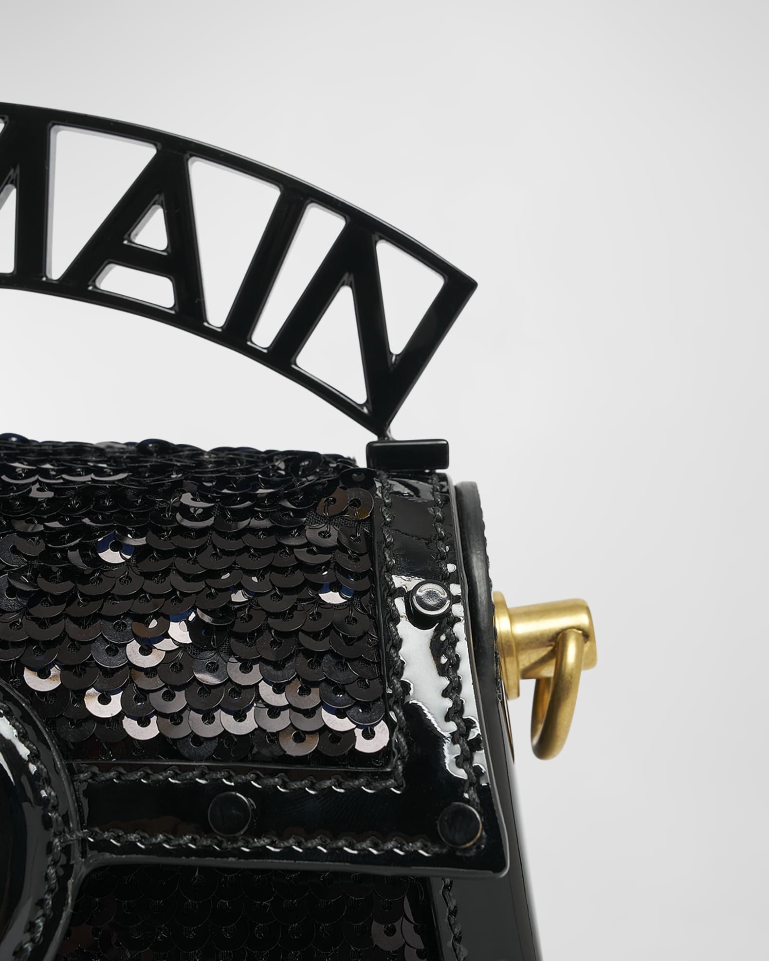 Balmain BBuzz Dynasty Small Top-Handle Bag in Sequin Leather | Neiman ...