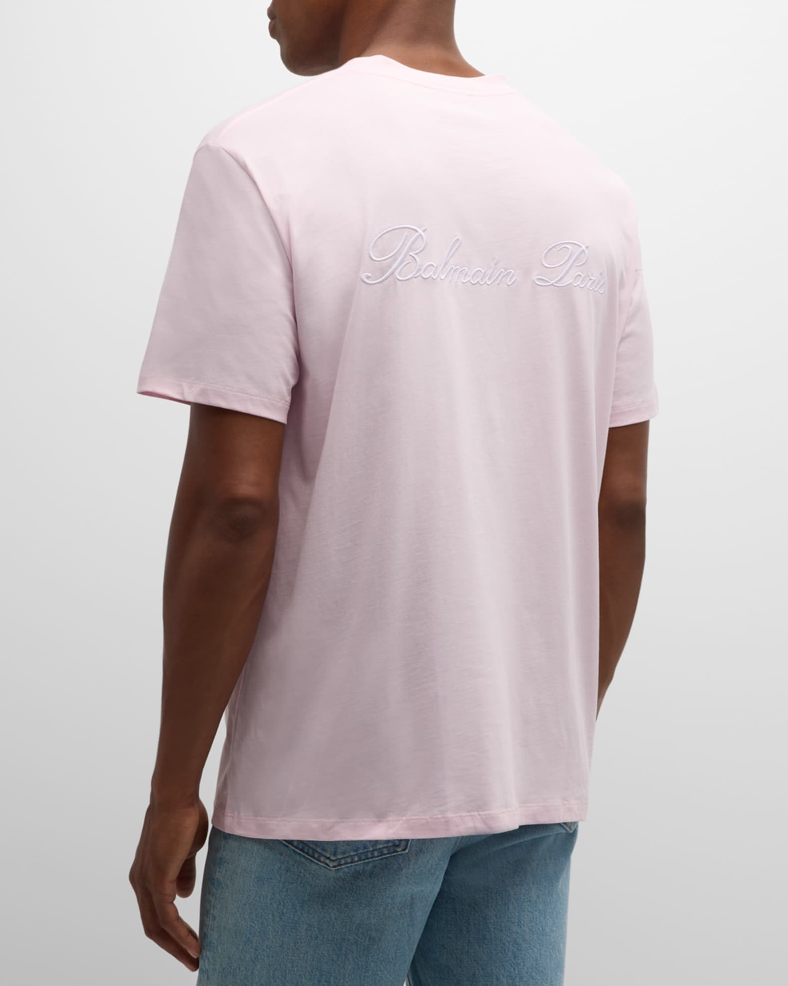 Balmain Men's Embroidered Bulky T-Shirt | Neiman Marcus
