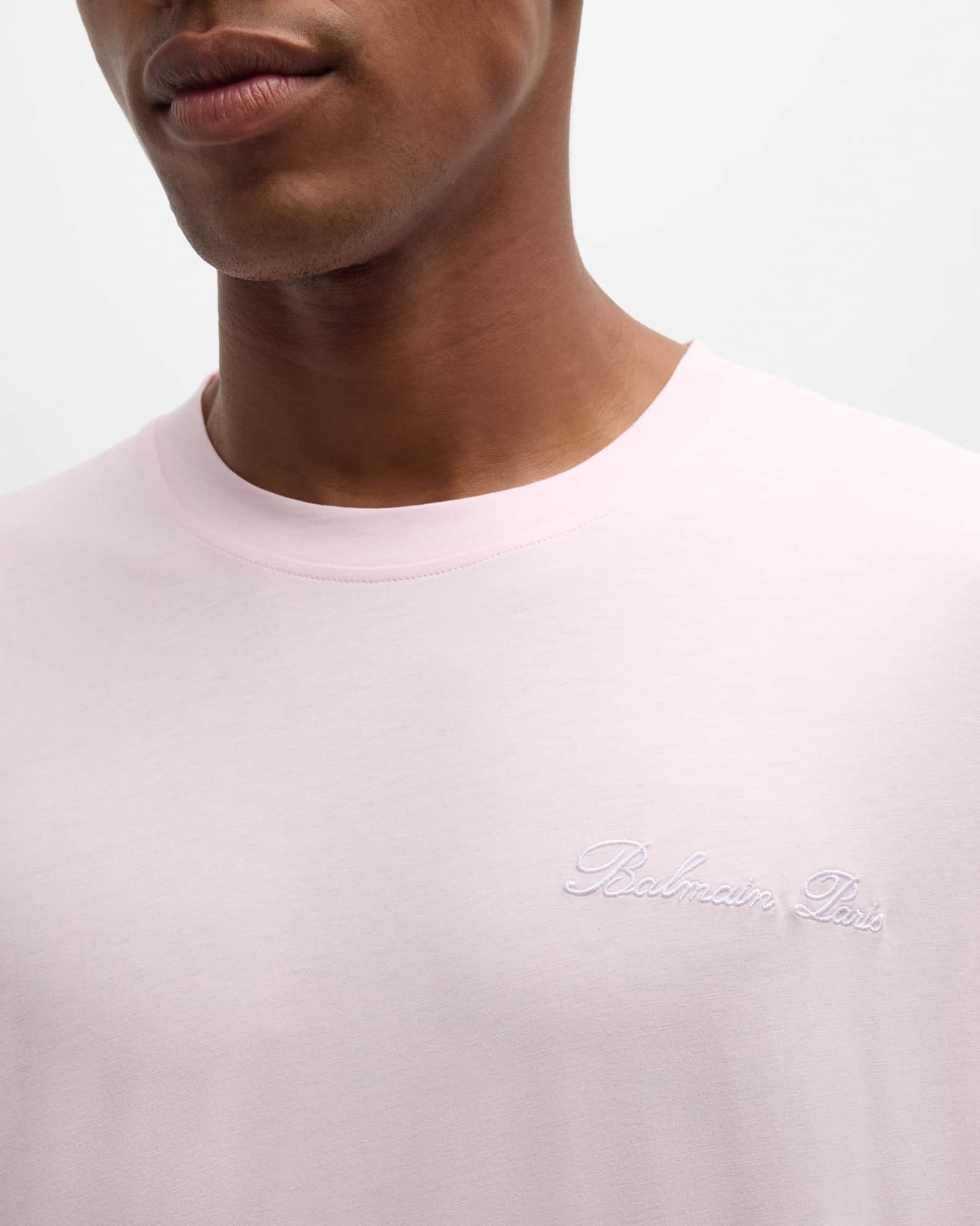 Balmain Men's Embroidered Bulky T-Shirt | Neiman Marcus
