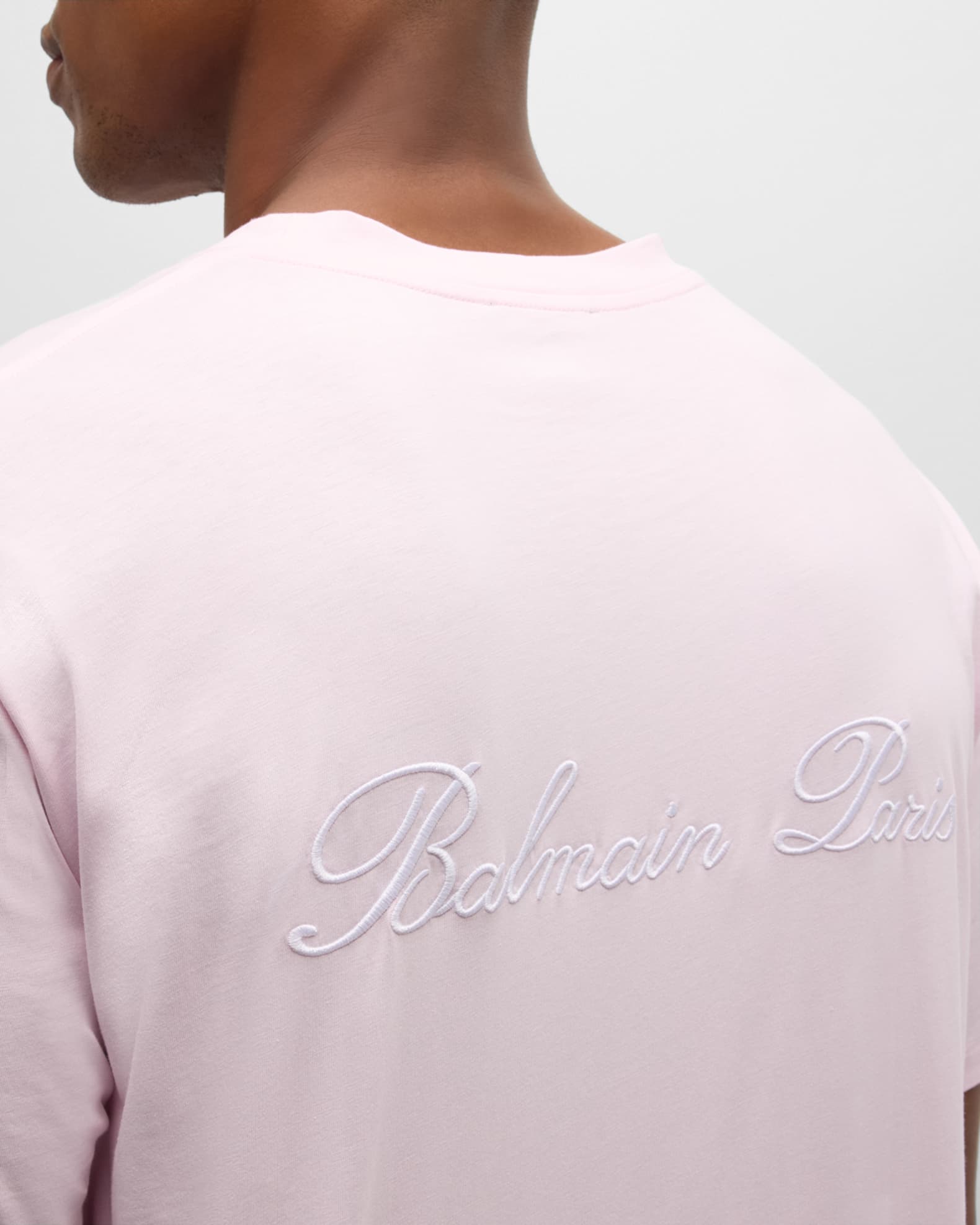 Balmain Men's Embroidered Bulky T-Shirt | Neiman Marcus