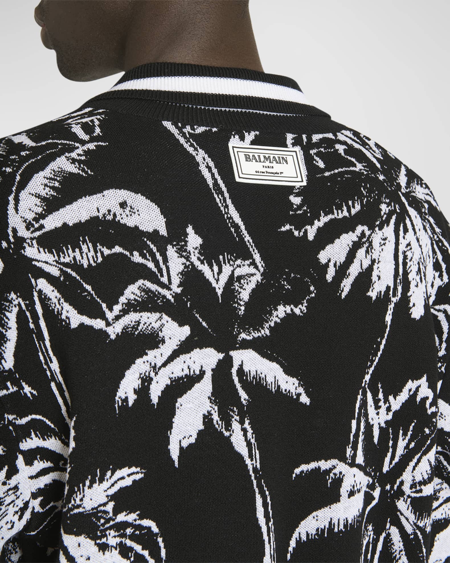 Balmain Men's Palm Knit Polo Shirt | Neiman Marcus