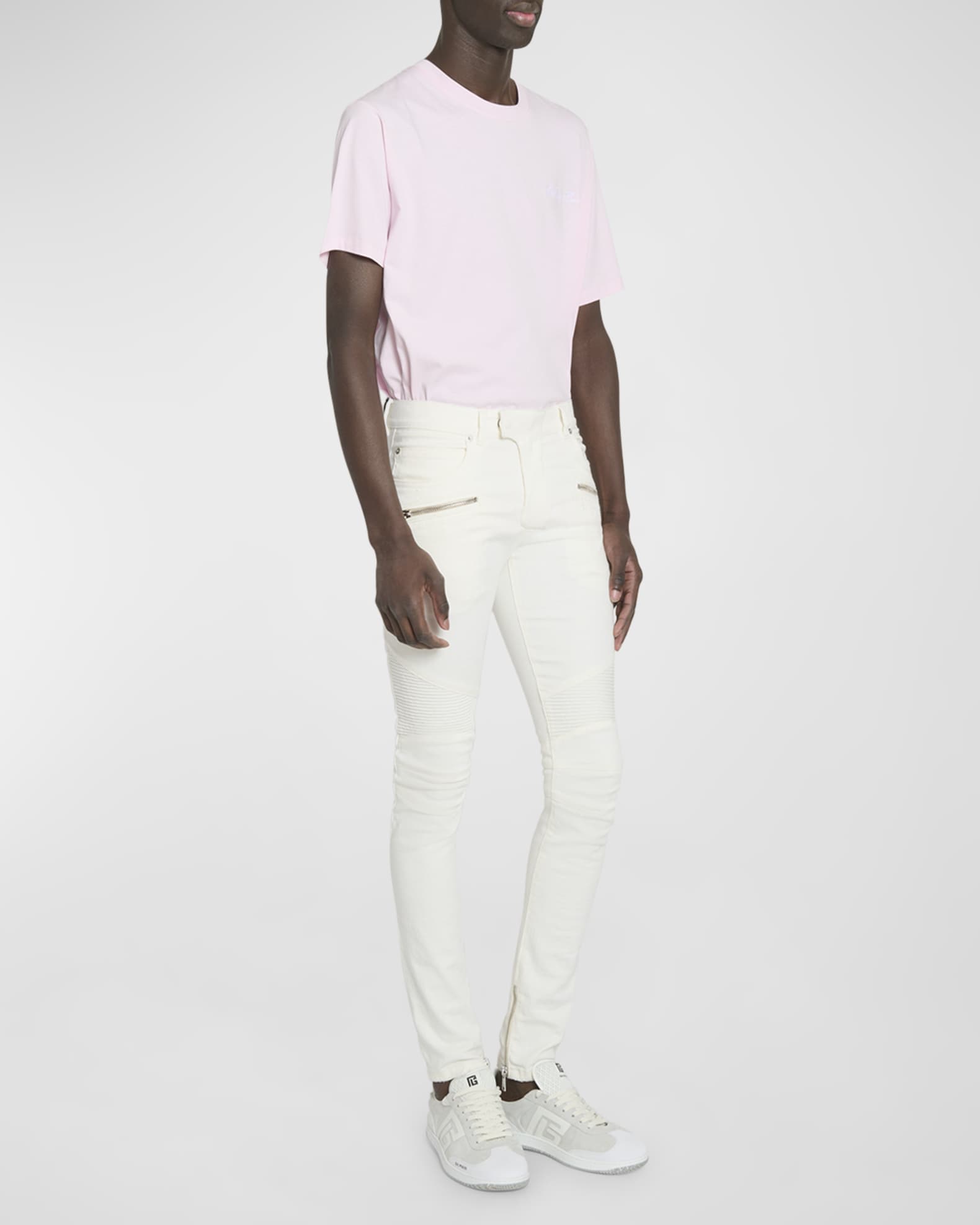 Balmain Men's Skinny Biker Jeans | Neiman Marcus