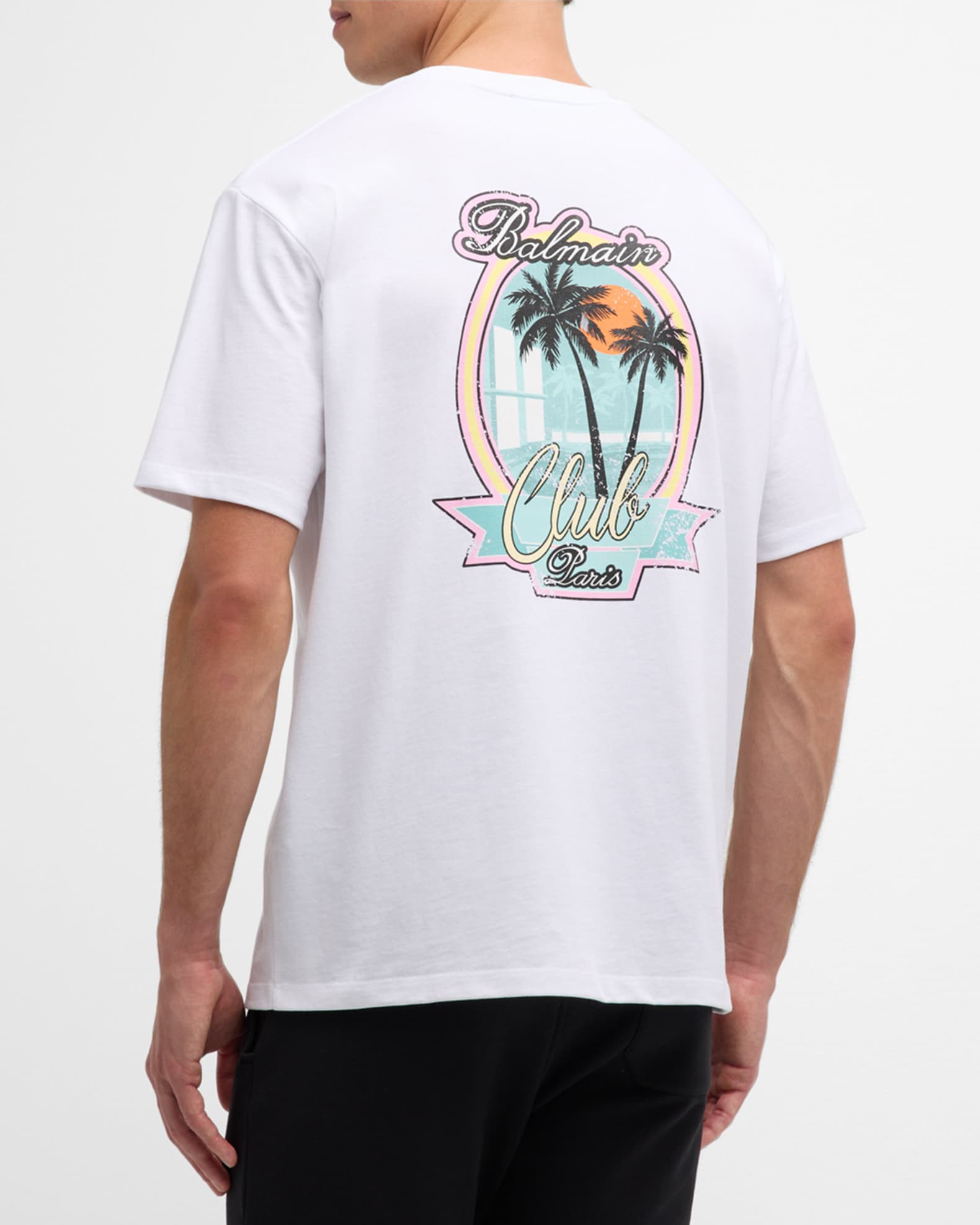 Balmain Men's Balmain Club Paris Graphic T-Shirt | Neiman Marcus