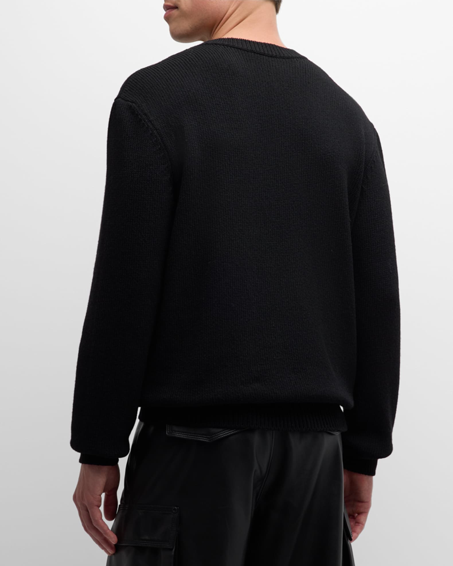 Balmain Men's Intarsia Wool Sweater | Neiman Marcus