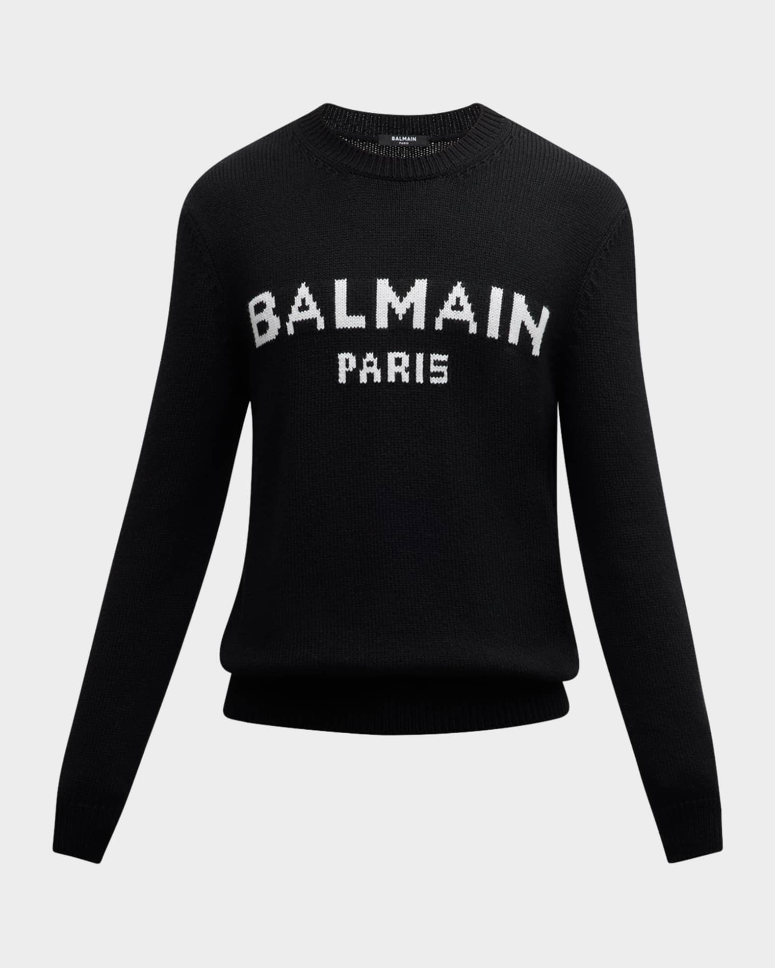 Balmain Men's Intarsia Wool Sweater | Neiman Marcus