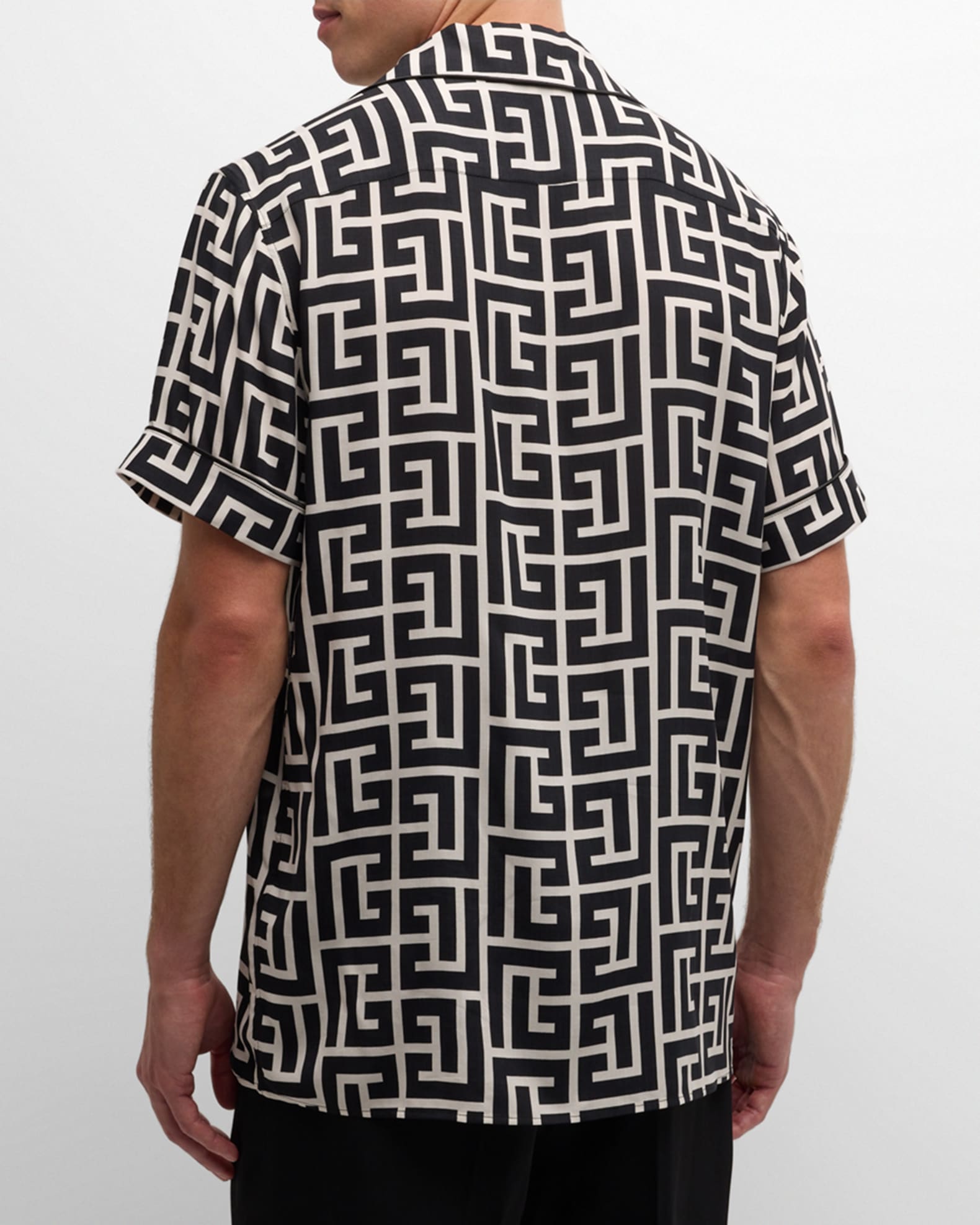 Balmain Men's Monogram Pajama Shirt | Neiman Marcus