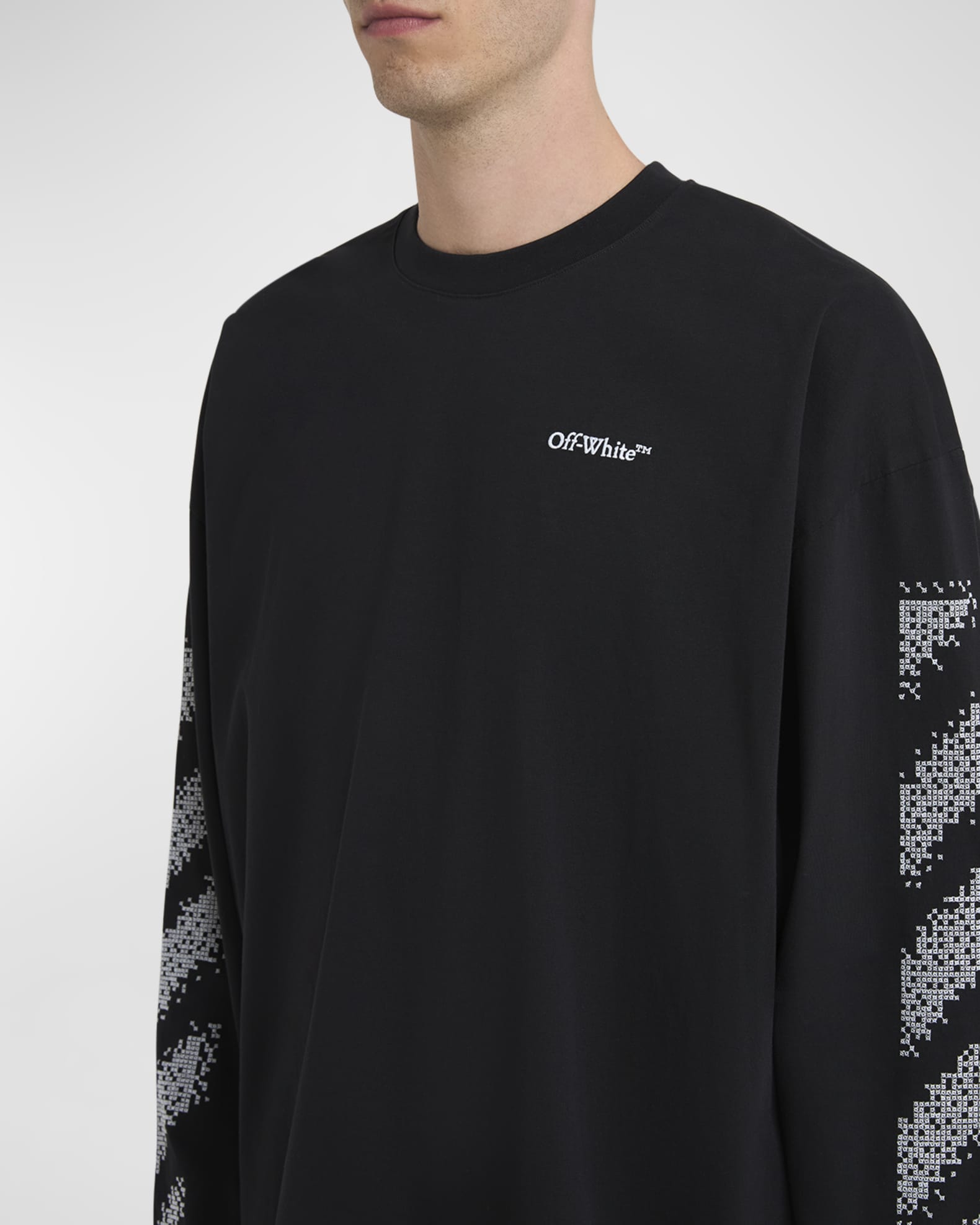 Off-White Men's Pixel Diagonal Wide T-Shirt | Neiman Marcus