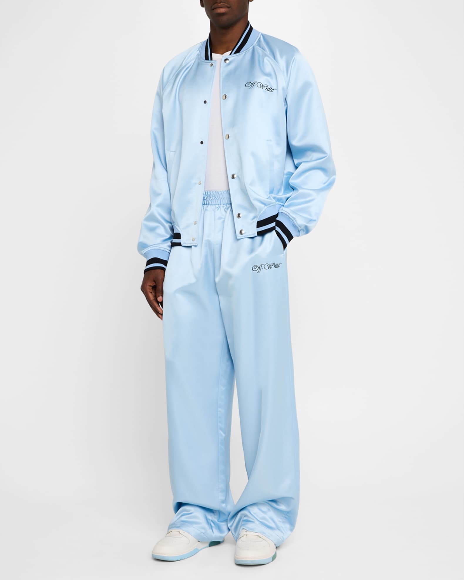 Off-White Men's College Sateen Souvenir Jacket | Neiman Marcus