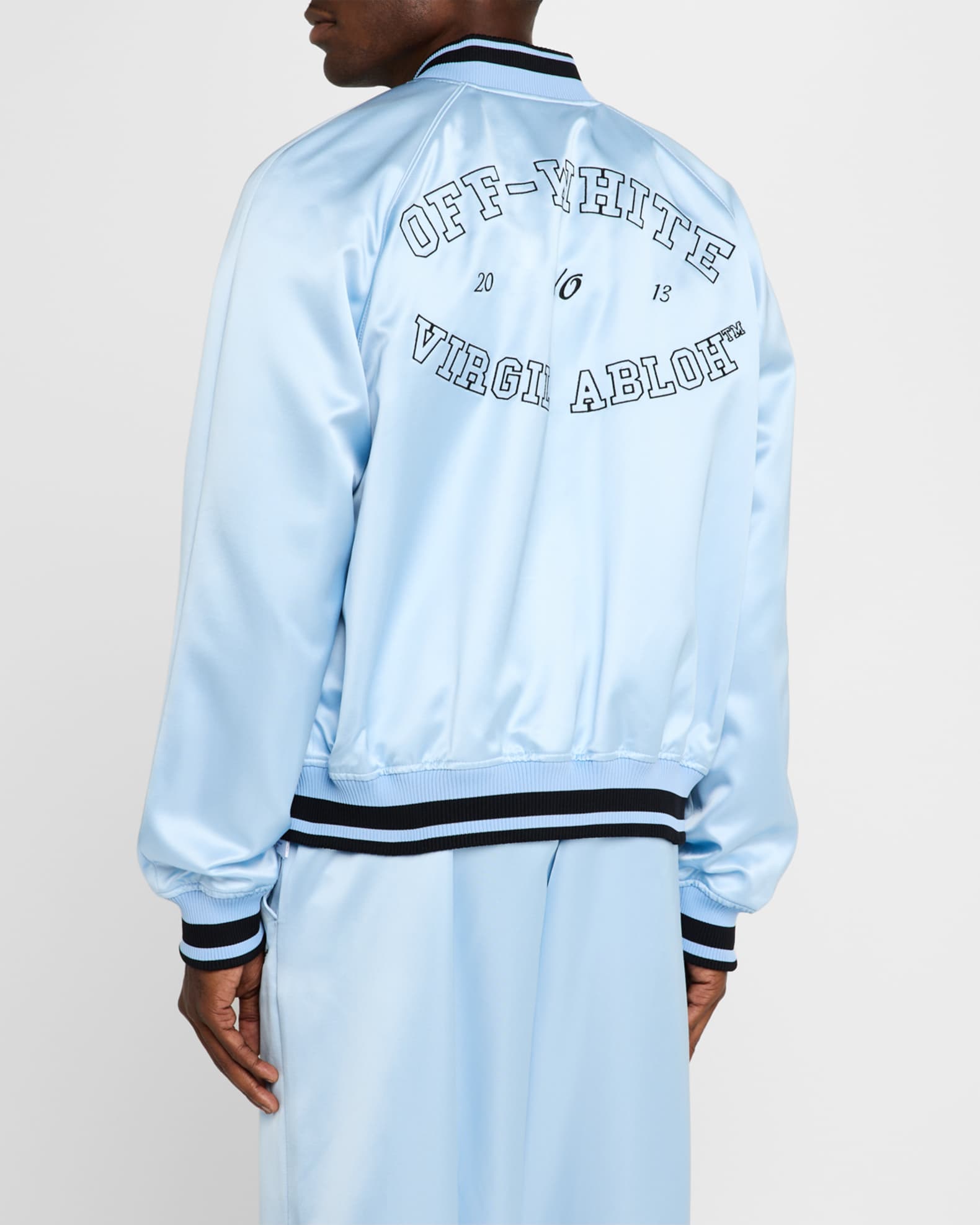 Off-White Men's College Sateen Souvenir Jacket | Neiman Marcus