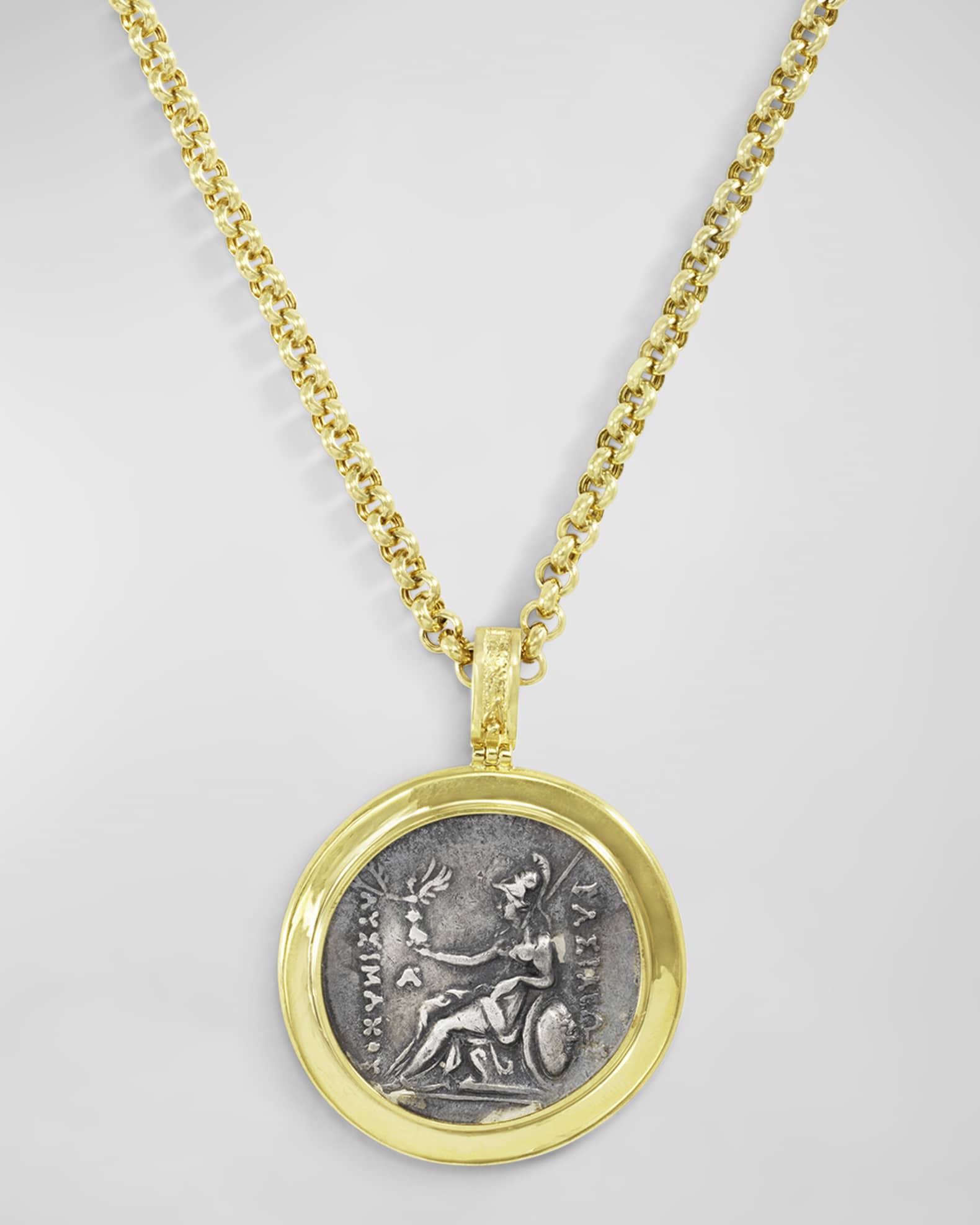 Jorge Adeler Men's 18K Yellow Gold Alexander The Great Coin Pendant ...