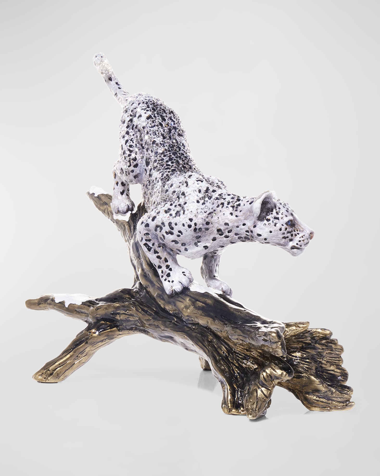 Jay Strongwater Snow Leopard Descending Branch Tabletop Object | Neiman ...