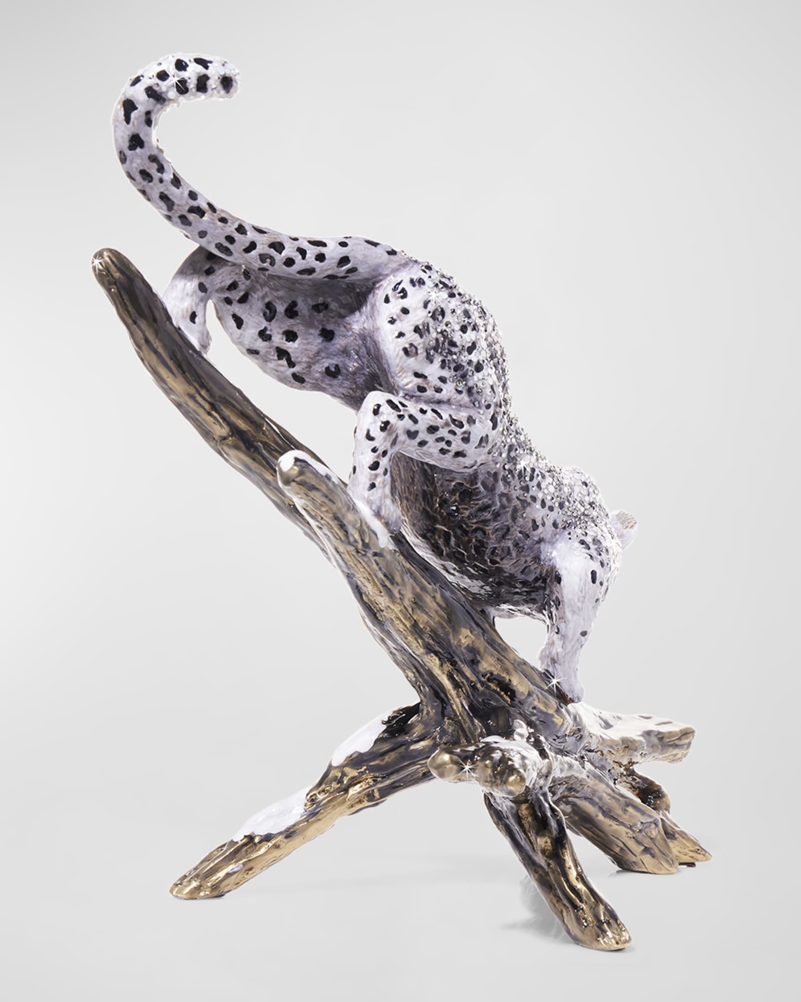 Jay Strongwater Snow Leopard Descending Branch Tabletop Object | Neiman ...