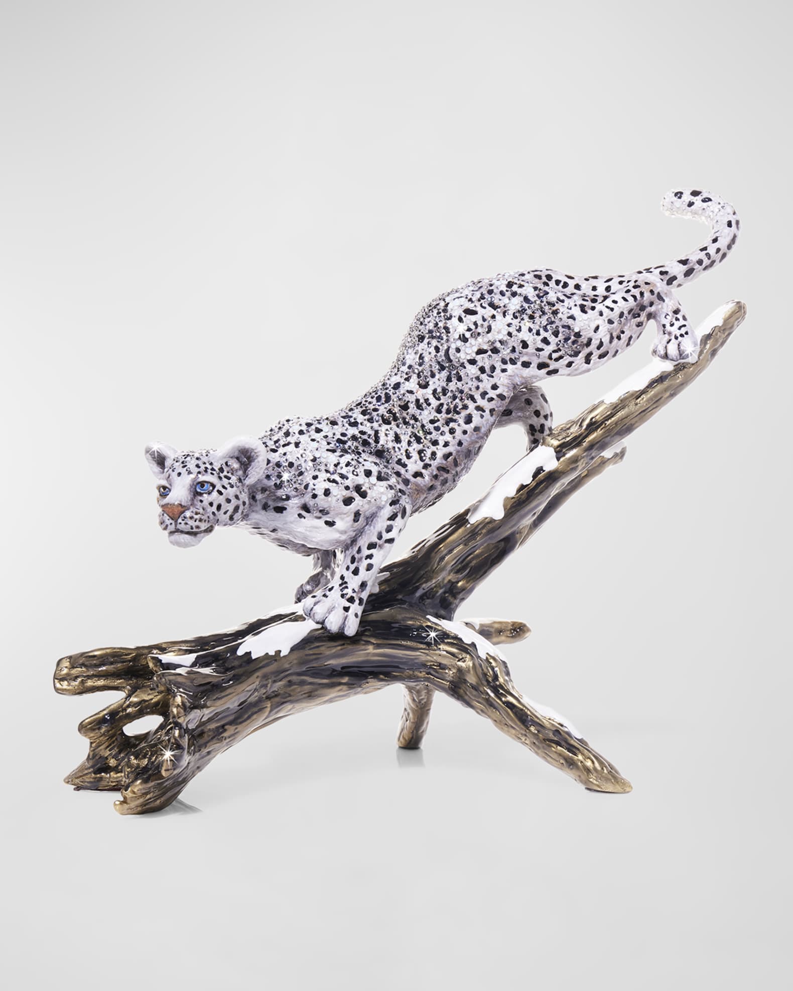 Jay Strongwater Snow Leopard Descending Branch Tabletop Object | Neiman ...