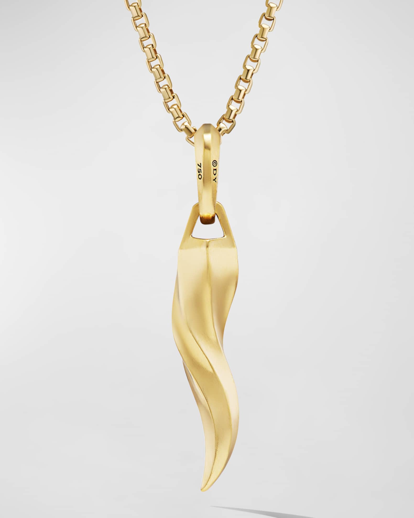 David Yurman Men's Cornicello Pendant in 18K Gold, 30mm | Neiman Marcus