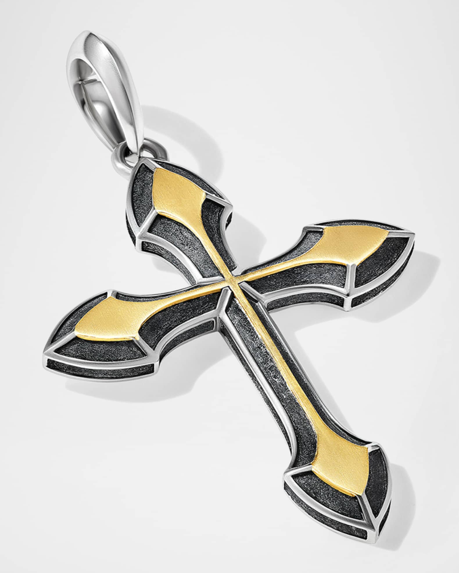 David Yurman Men's Gothic Cross Pendant in Silver and 18K Gold, 27.5mm ...