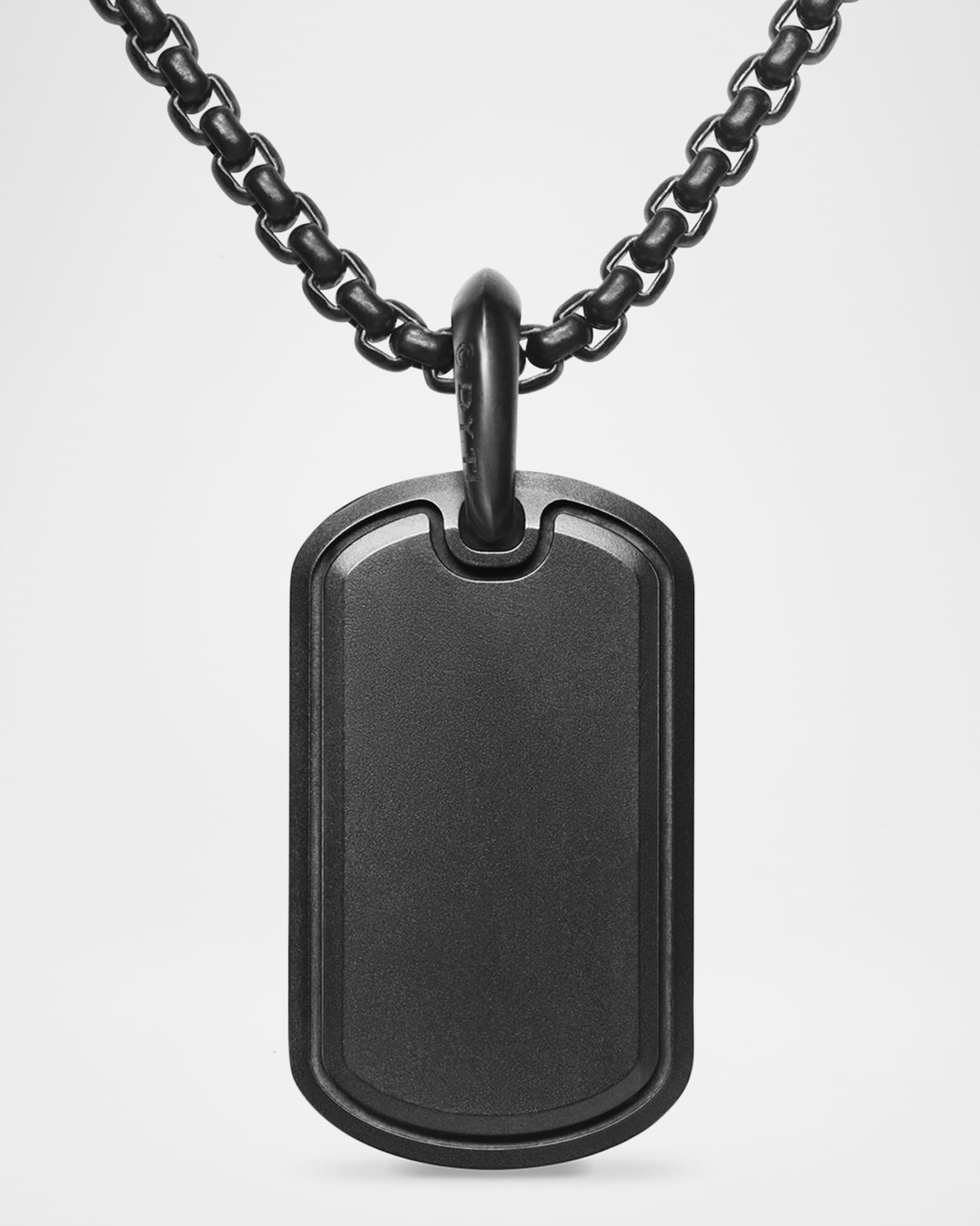 David Yurman Men's Sculpted Cable Tag in Black Titanium with Diamonds ...