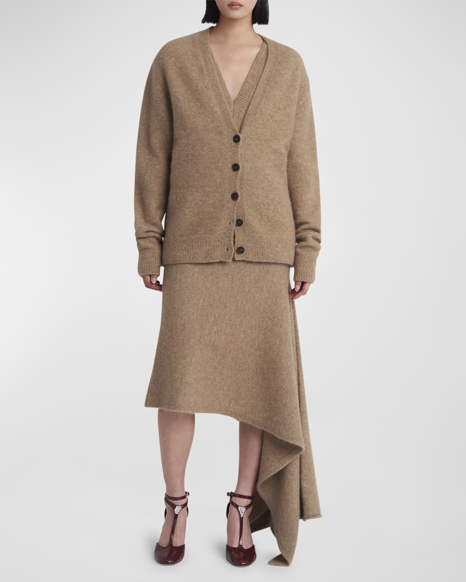 Ferragamo Alpaca and Cashmere Blend Knit Cardigan | Neiman Marcus