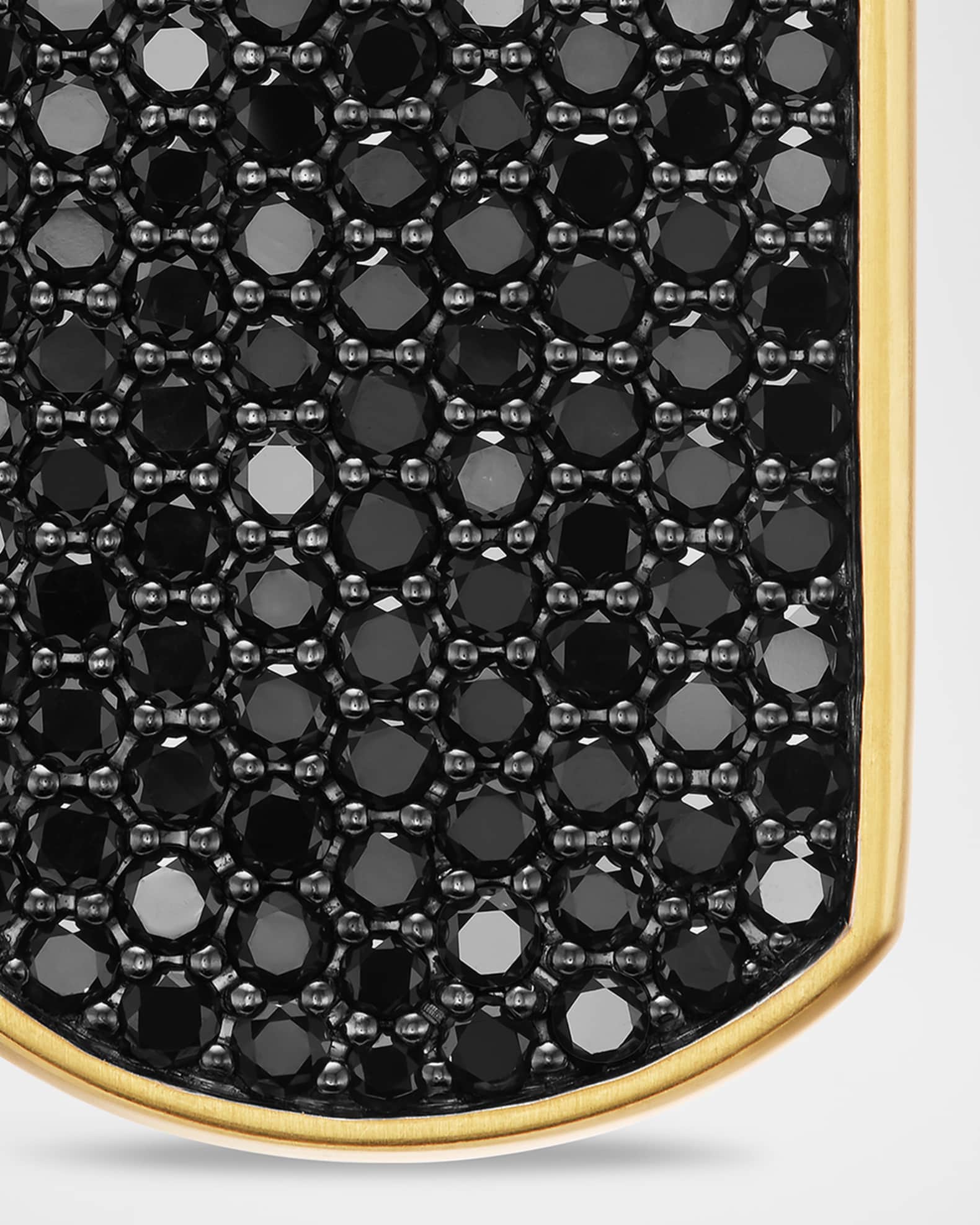 David Yurman Men's Chevron Tag Enhancer with Black Diamonds in 18K ...