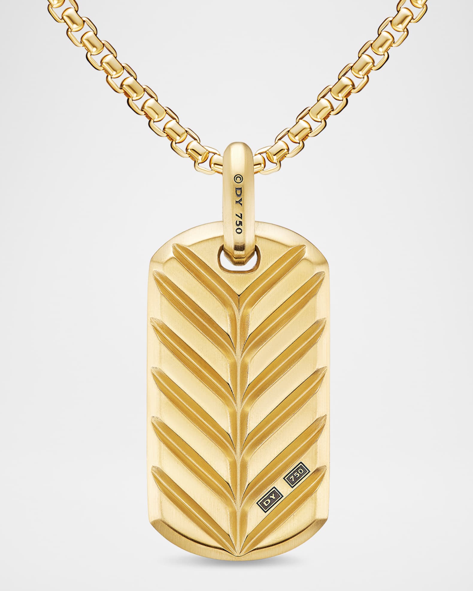David Yurman Men's Chevron Tag Enhancer with Black Diamonds in 18K ...