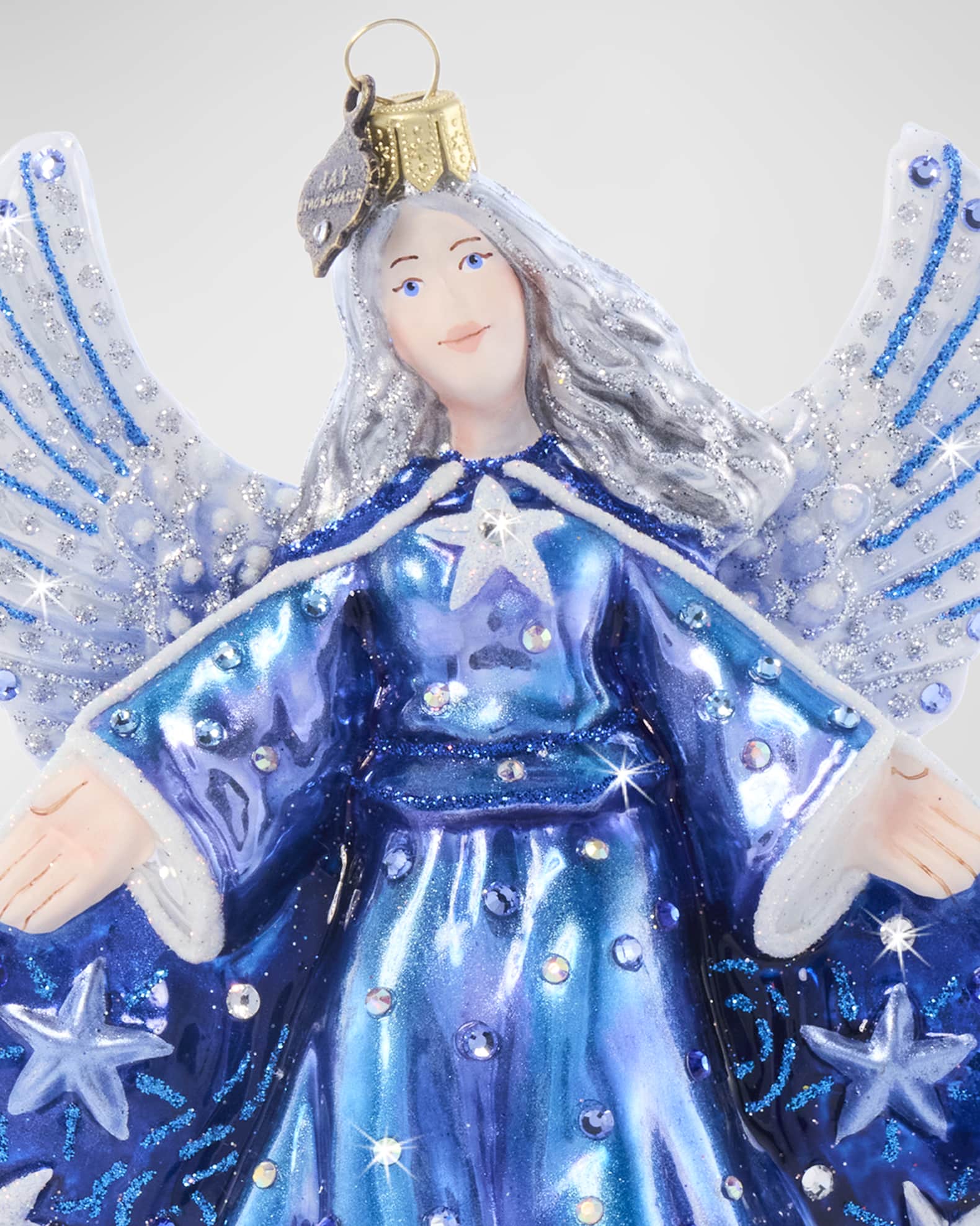 Jay Strongwater Night Angel Glass Christmas Ornament | Neiman Marcus