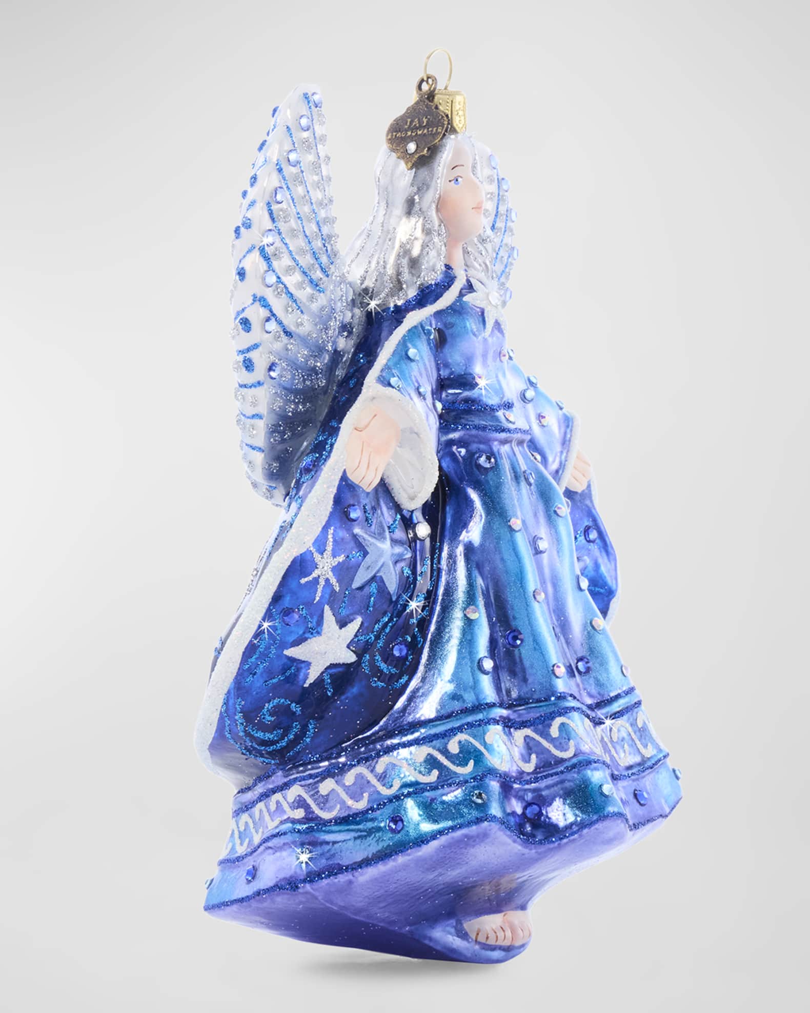 Jay Strongwater Night Angel Glass Christmas Ornament | Neiman Marcus