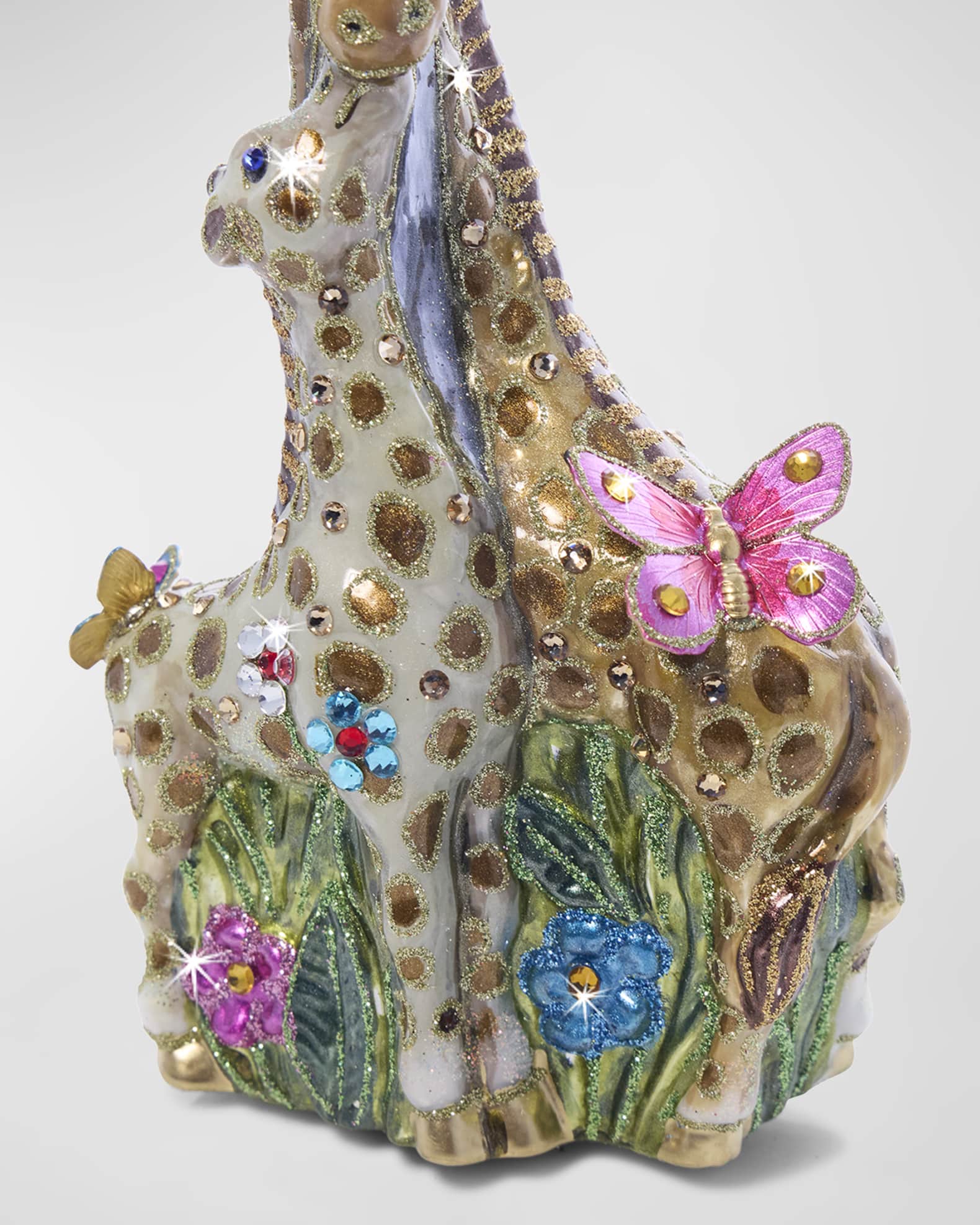 Jay Strongwater Mom and Baby Giraffe Glass Christmas Ornament | Neiman ...