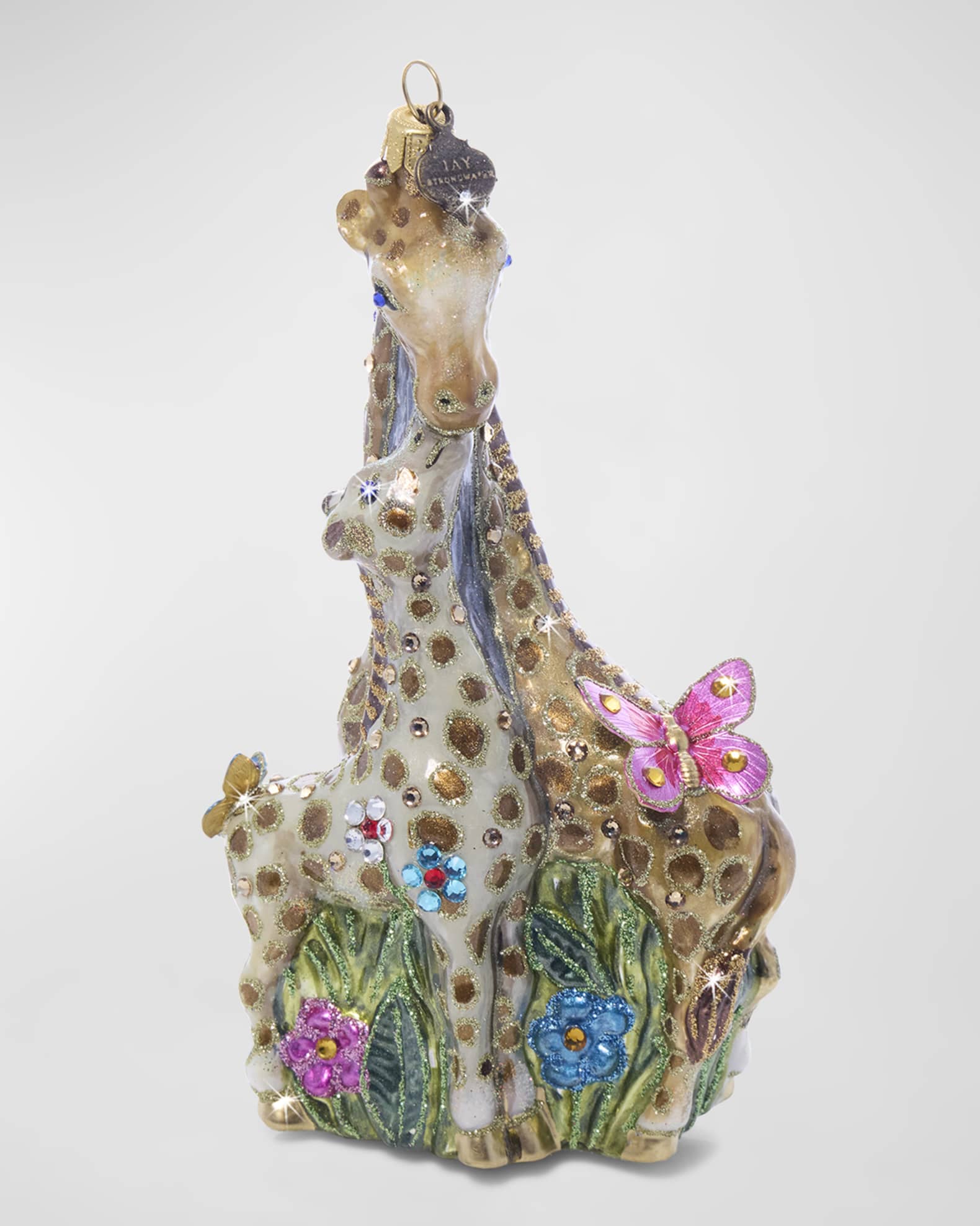 Jay Strongwater Mom and Baby Giraffe Glass Christmas Ornament | Neiman ...