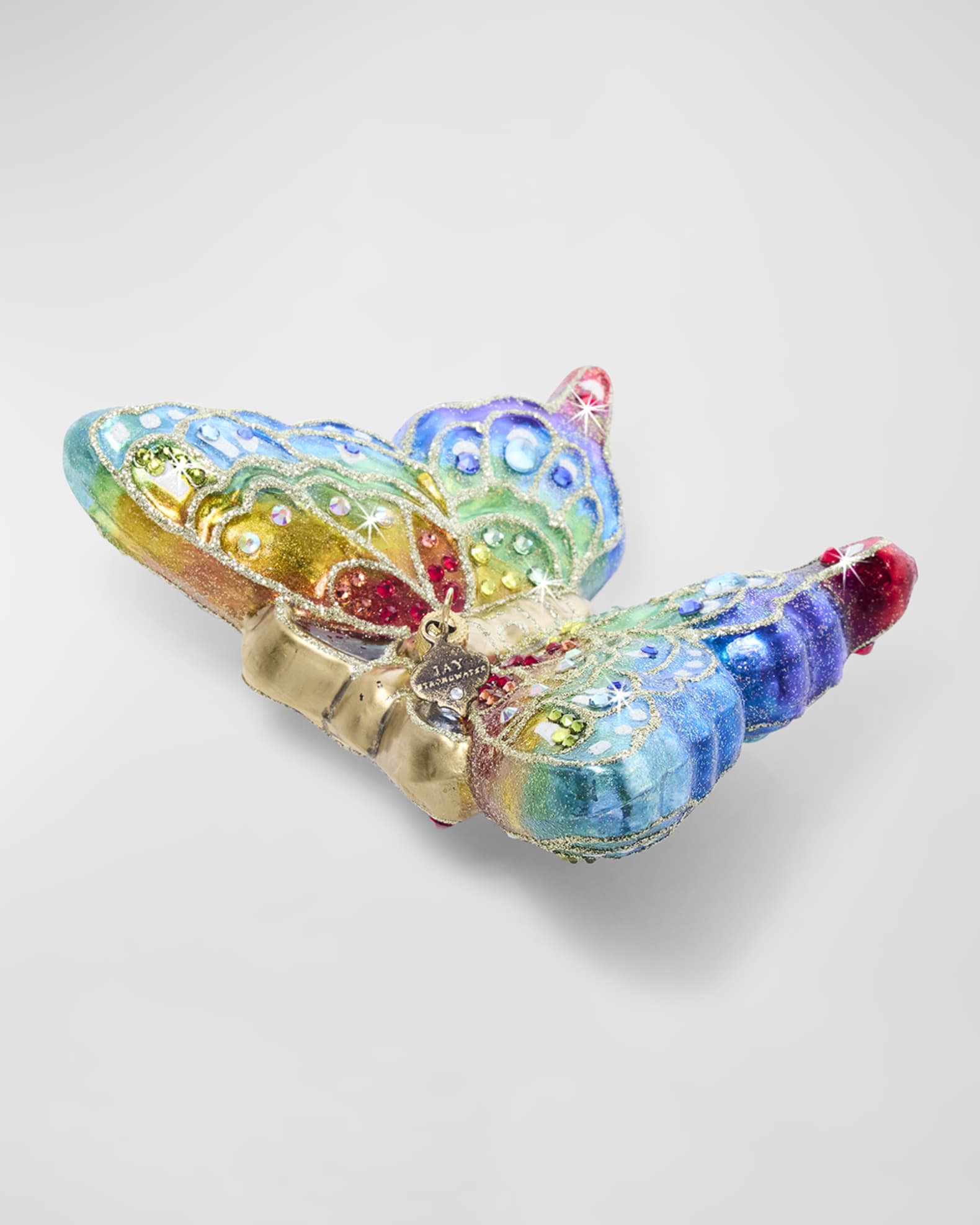 Jay Strongwater Rainbow Butterfly Glass Christmas Ornament | Neiman Marcus