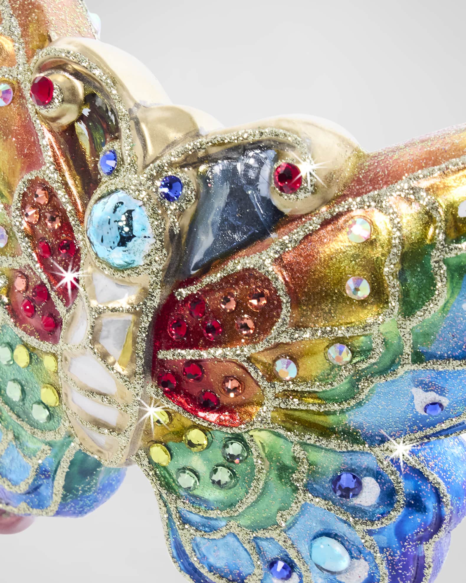Jay Strongwater Rainbow Butterfly Glass Christmas Ornament | Neiman Marcus