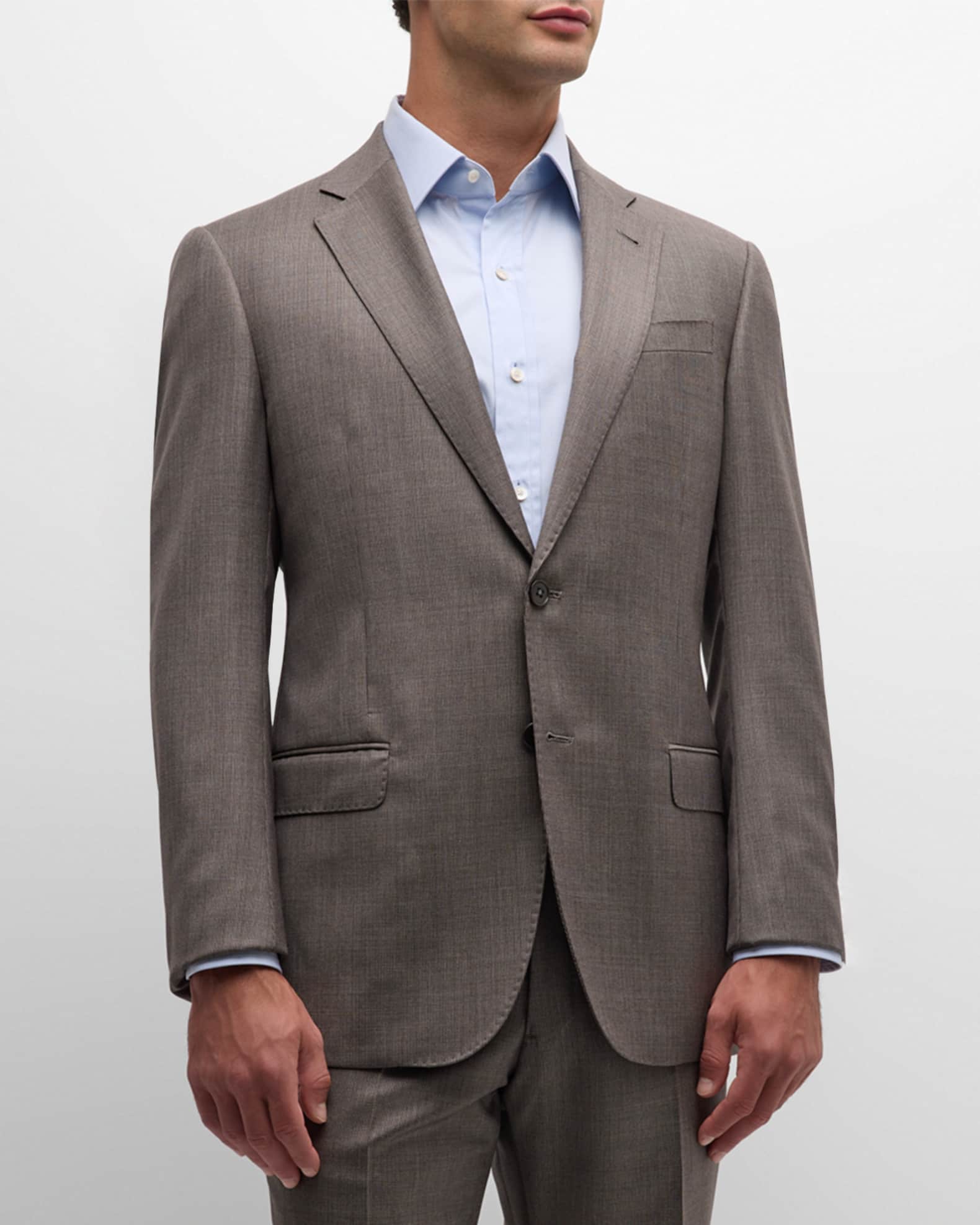 Emporio Armani Men's Solid Wool-Blend Suit | Neiman Marcus