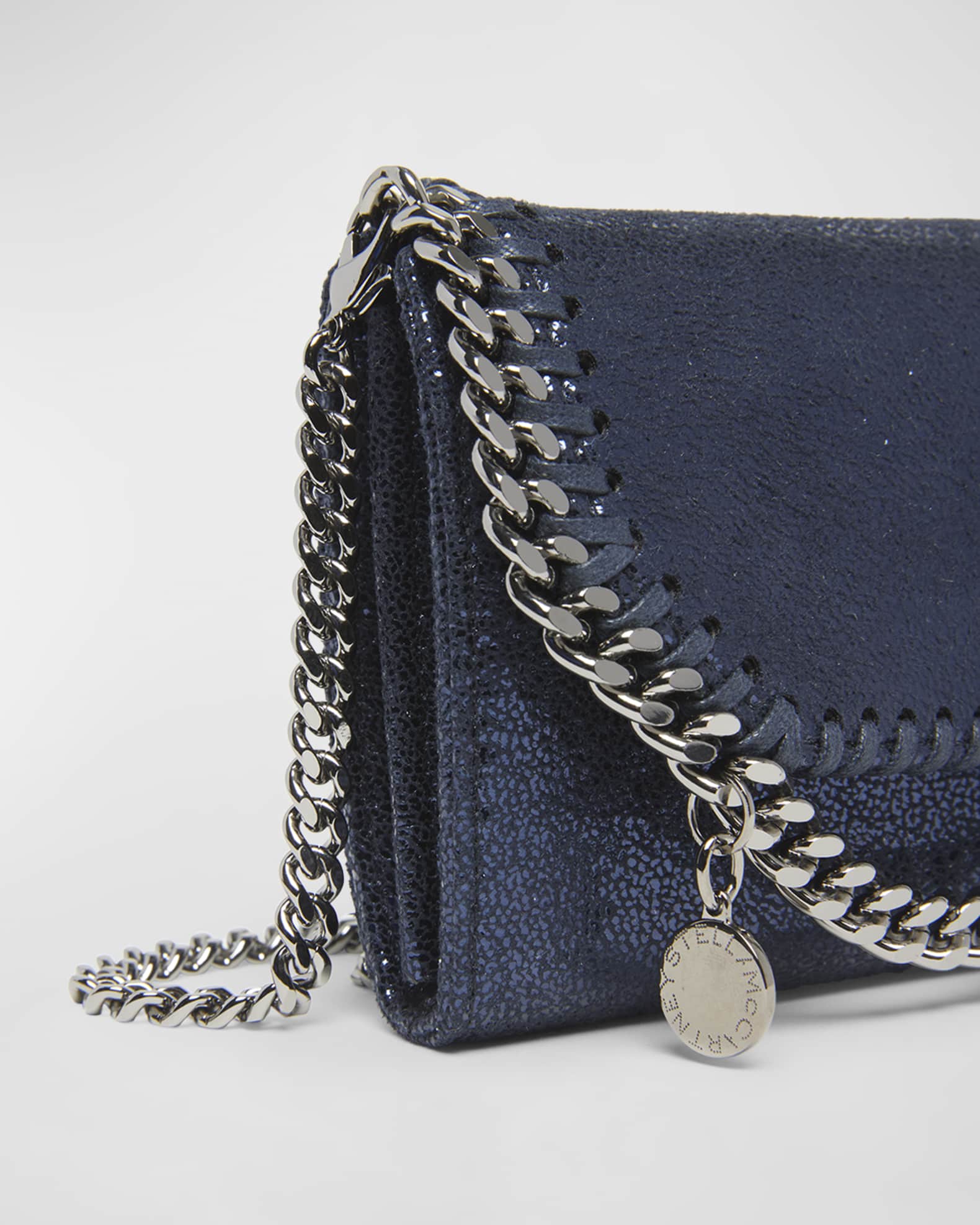 Stella McCartney Falabella Small Eco Shiny Wallet on Chain | Neiman Marcus