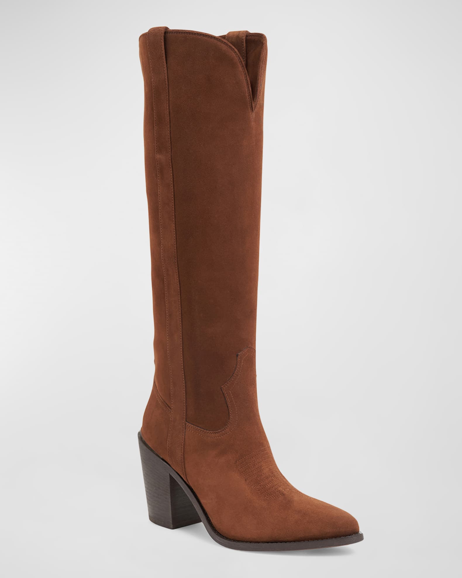 Partlow Leigh Anne Suede Western Knee Boots | Neiman Marcus