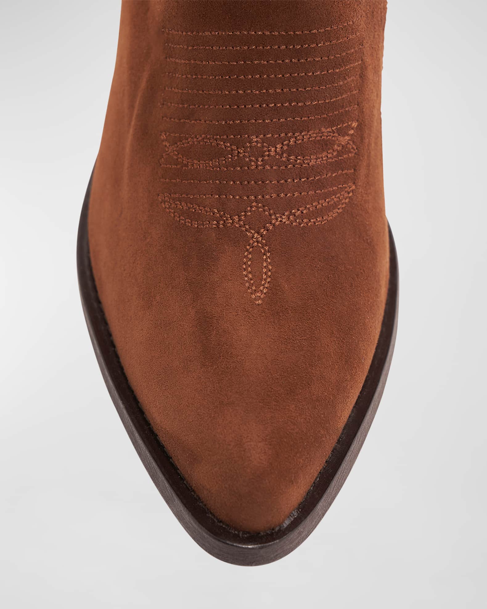 Partlow Leigh Anne Suede Western Knee Boots | Neiman Marcus