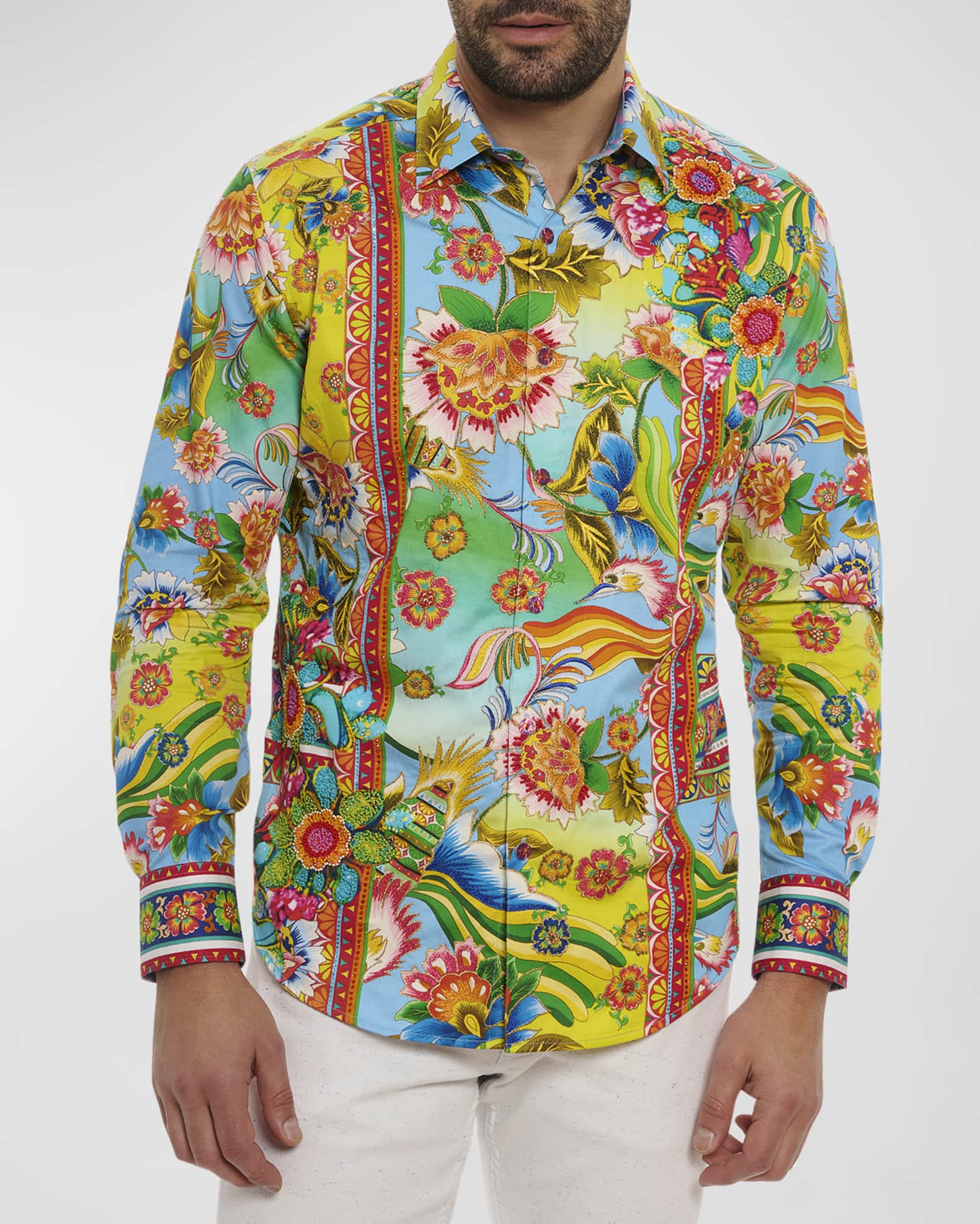 Robert Graham Men's Hidden Lion Limited Edition Sport Shirt | Neiman Marcus