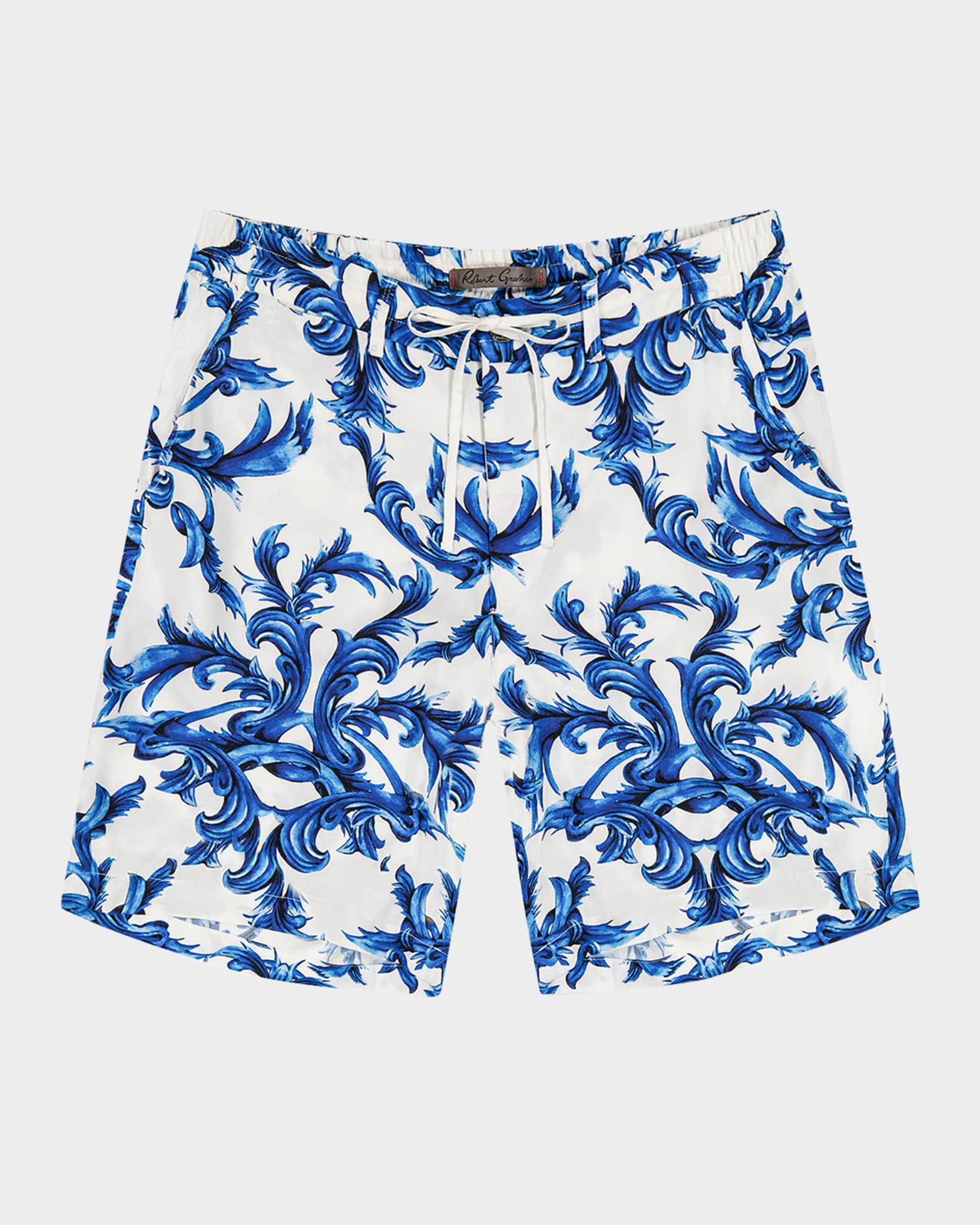 Robert Graham Men's Corsica Woven Drawstring Shorts | Neiman Marcus
