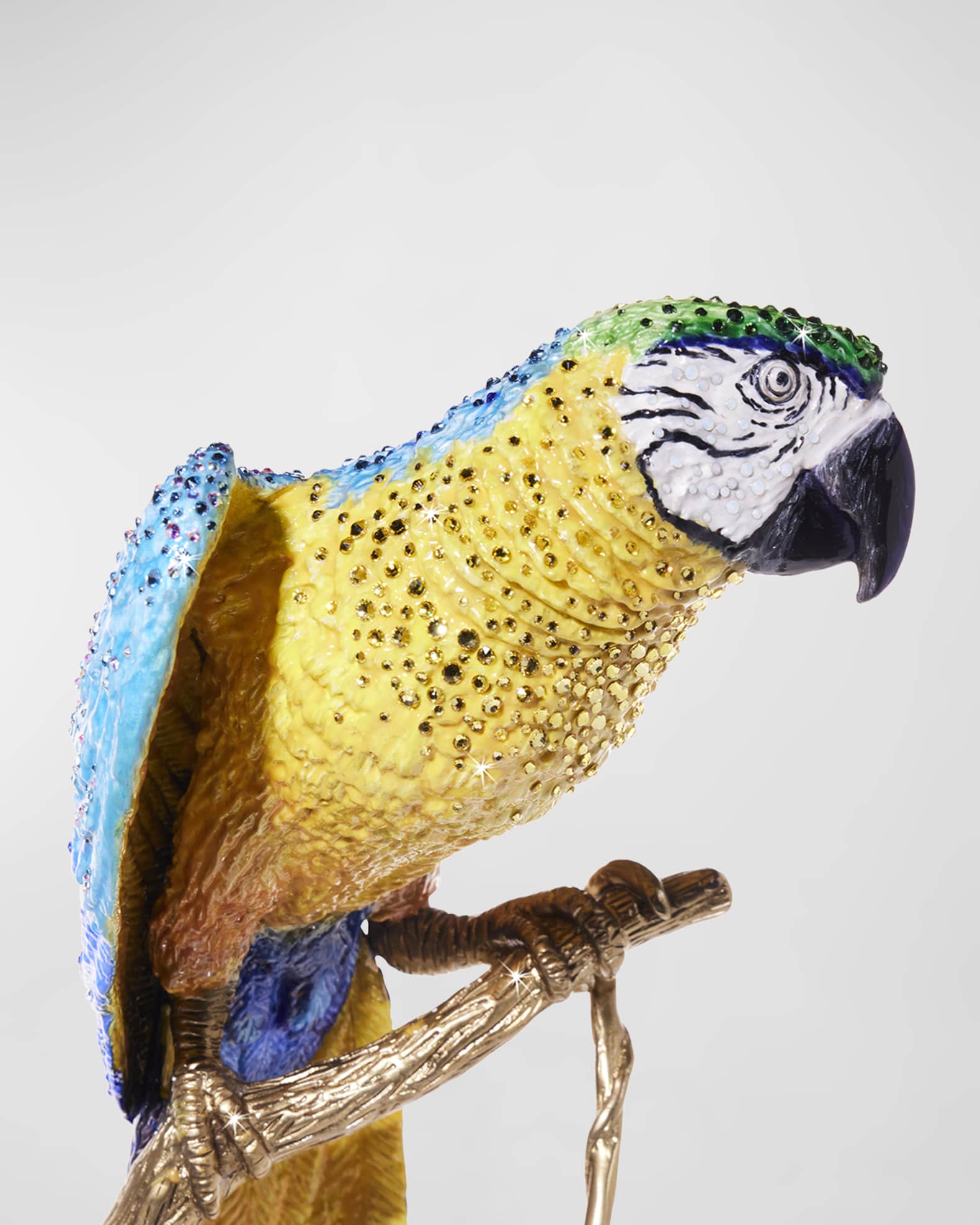 Jay Strongwater Hand-Painted Skyler Blue Macaw Figurine | Neiman Marcus