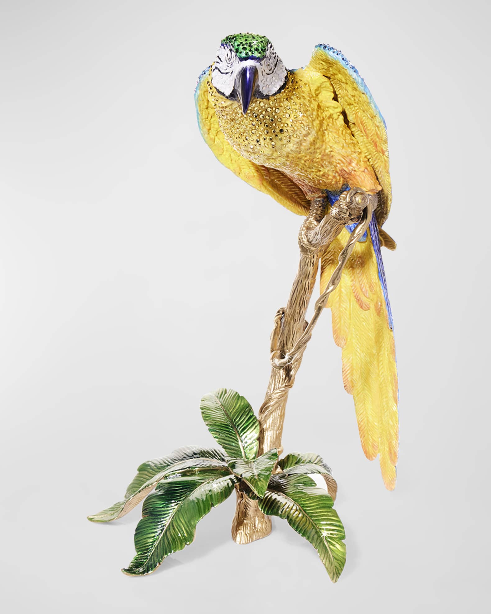 Jay Strongwater Hand-Painted Skyler Blue Macaw Figurine | Neiman Marcus