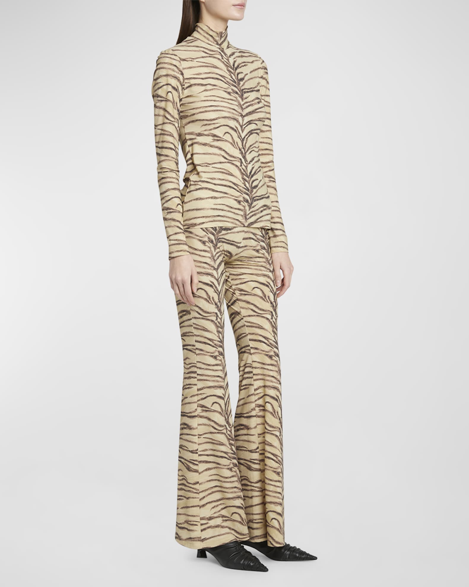 Stella McCartney Tiger Print Turtleneck Top | Neiman Marcus