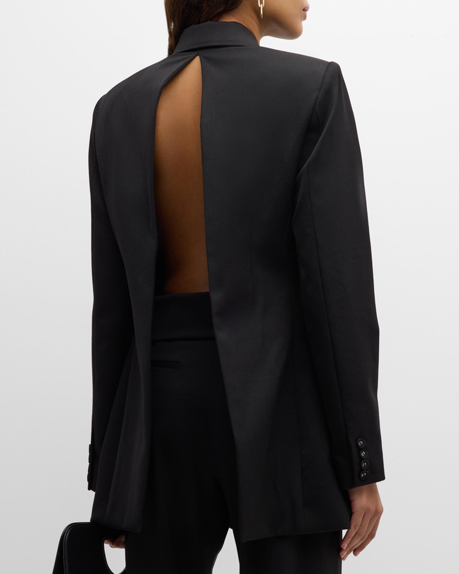 Brandon Maxwell The Riley Blazer Jacket with Split Back | Neiman Marcus