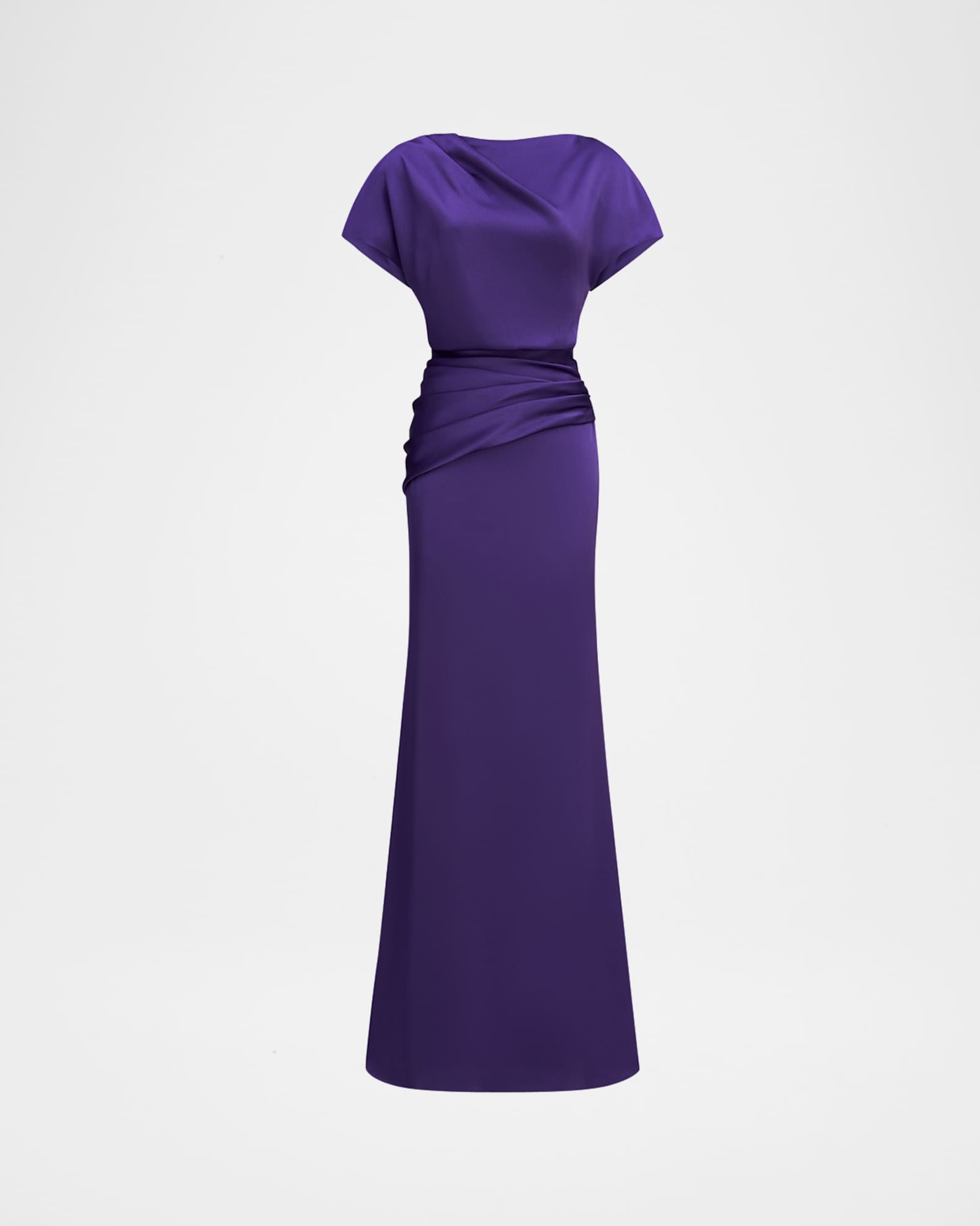 Halston Draped Satin Trumpet Gown | Neiman Marcus