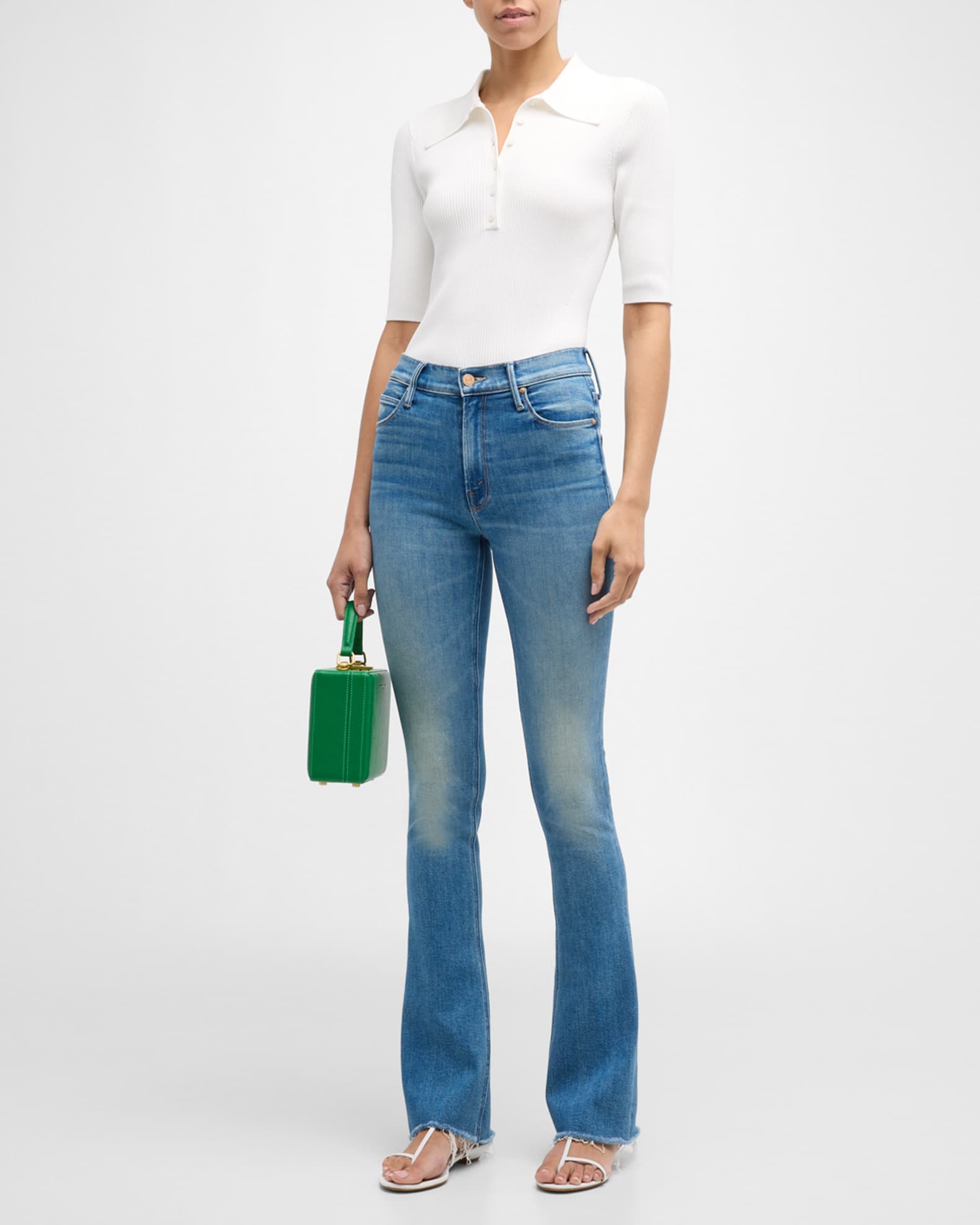 MOTHER The Runaway Fray Jeans | Neiman Marcus