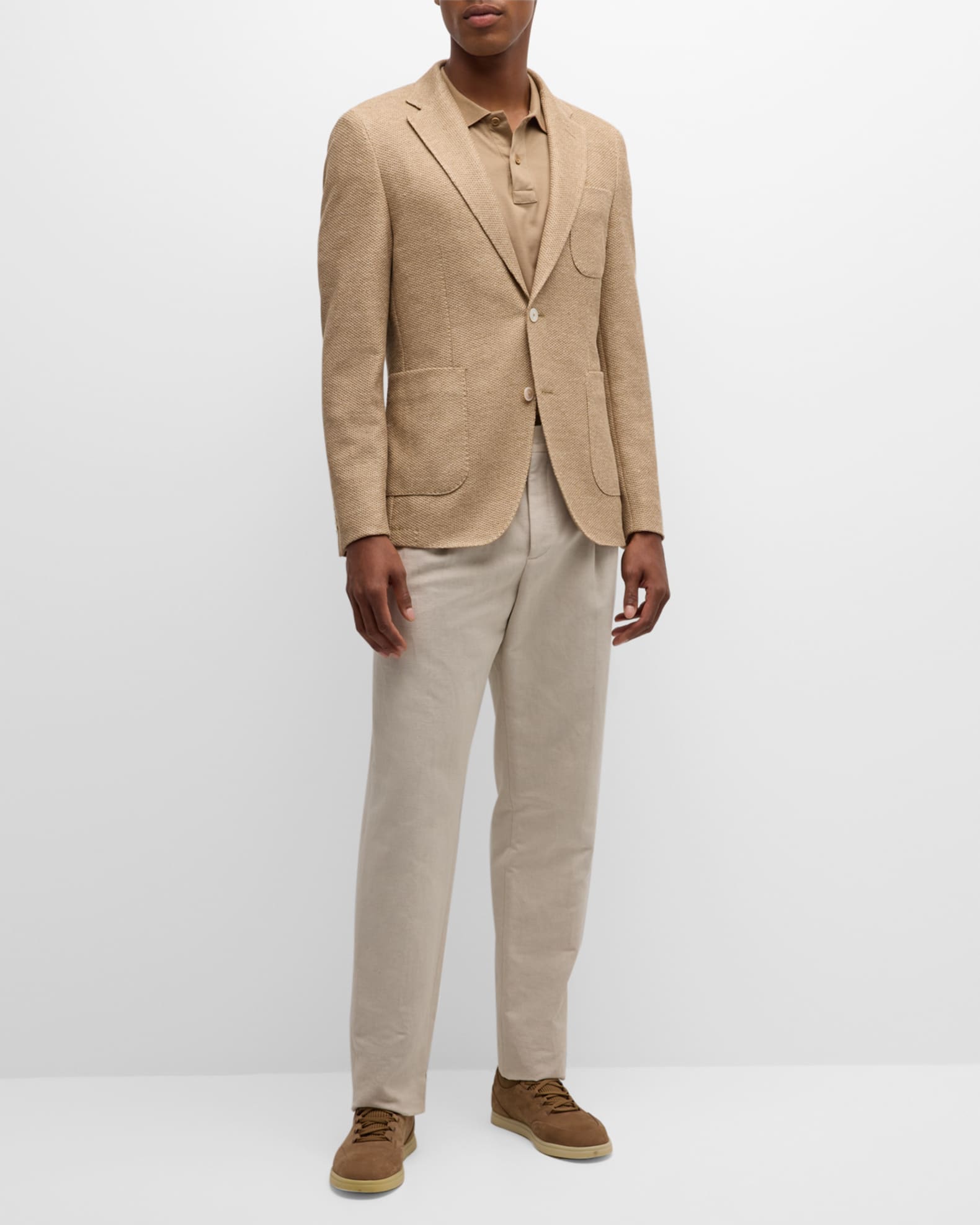 BOSS Camel Men's Linen Two-Button Sport Coat | Neiman Marcus