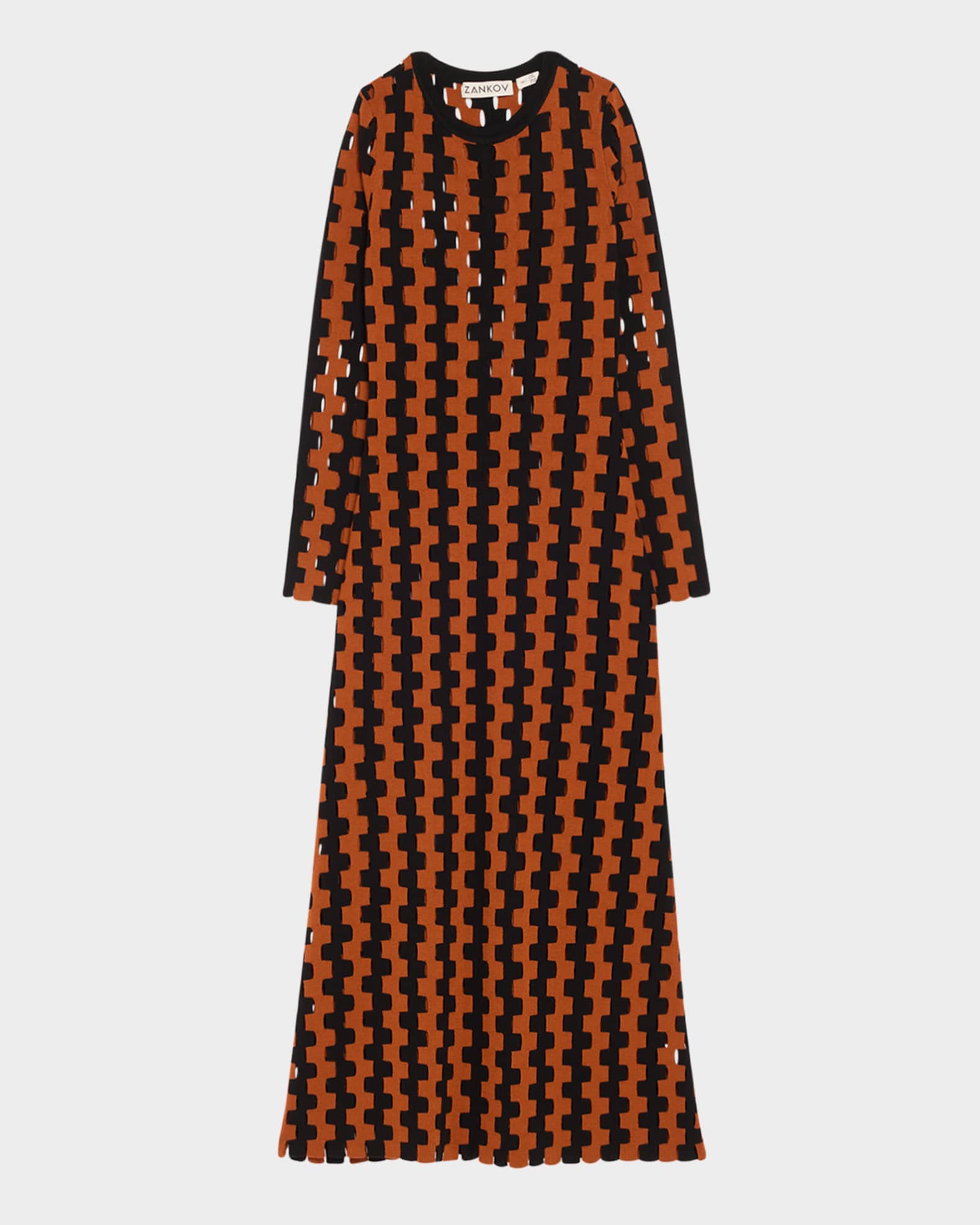 ZANKOV Natalie Two-Tone Open Knit Maxi Dress | Neiman Marcus