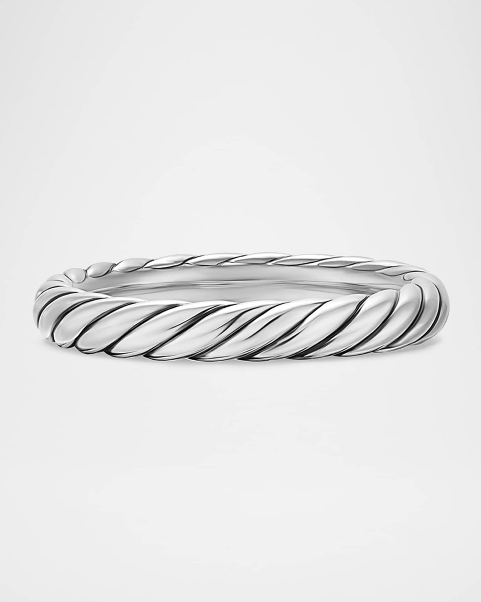 David Yurman Modern Cable Band Ring in Silver, 3.4mm | Neiman Marcus