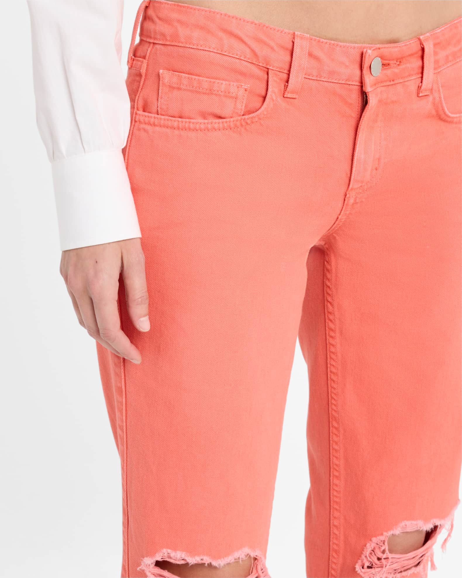 L'Agence Nevia Low-Rise Slouchy Straight Jeans | Neiman Marcus