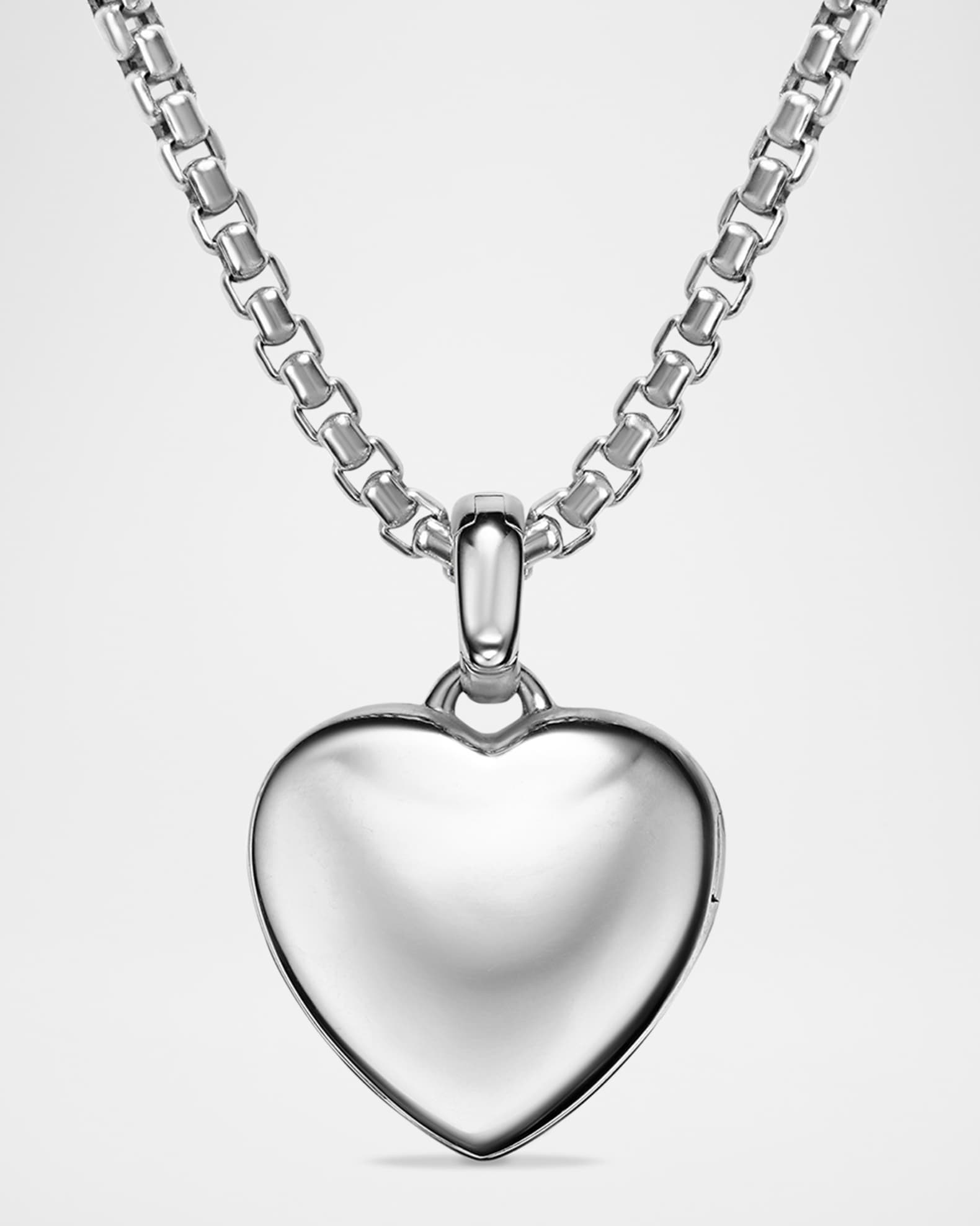 David Yurman Sculpted Cable Heart Locket in Silver | Neiman Marcus